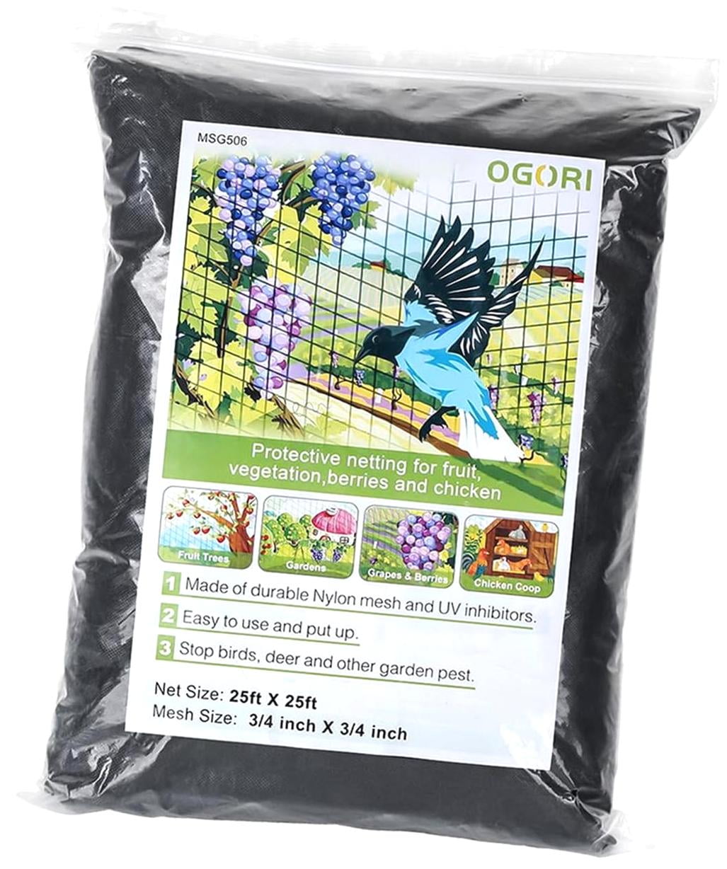FREEAMG 25' x 50' Bird Netting, 3/4" Mesh Nylon Garden Netting for ...