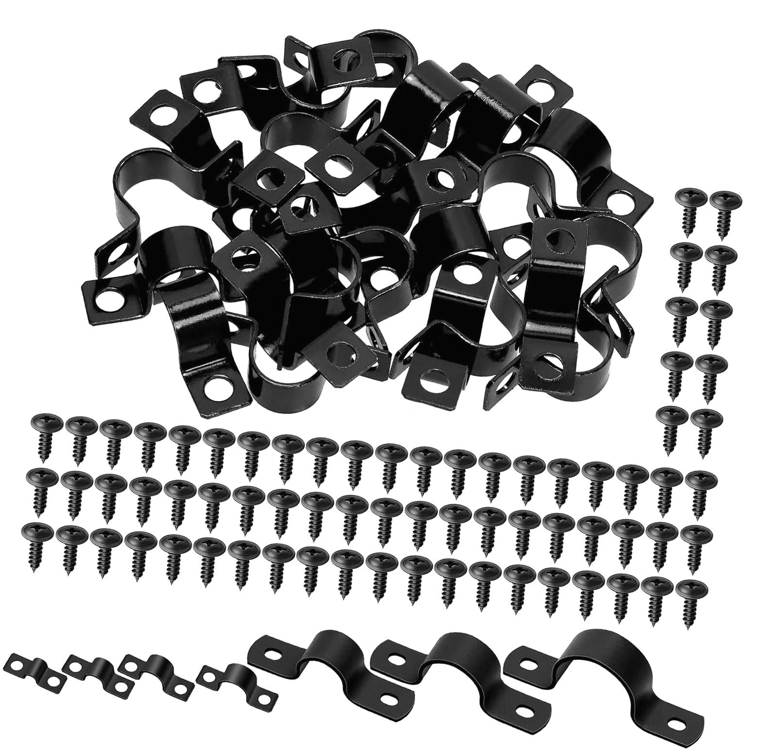FREEAMG 25Pcs Two Hole Pipe Strap, 1/2” Two Hole Strap U Bracket Rigid ...