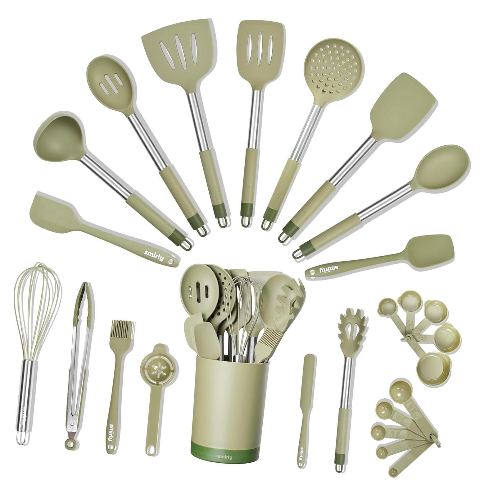 FREEAMG 26-Piece Silicone Cooking Utensils Set - Includes spatulas with ...