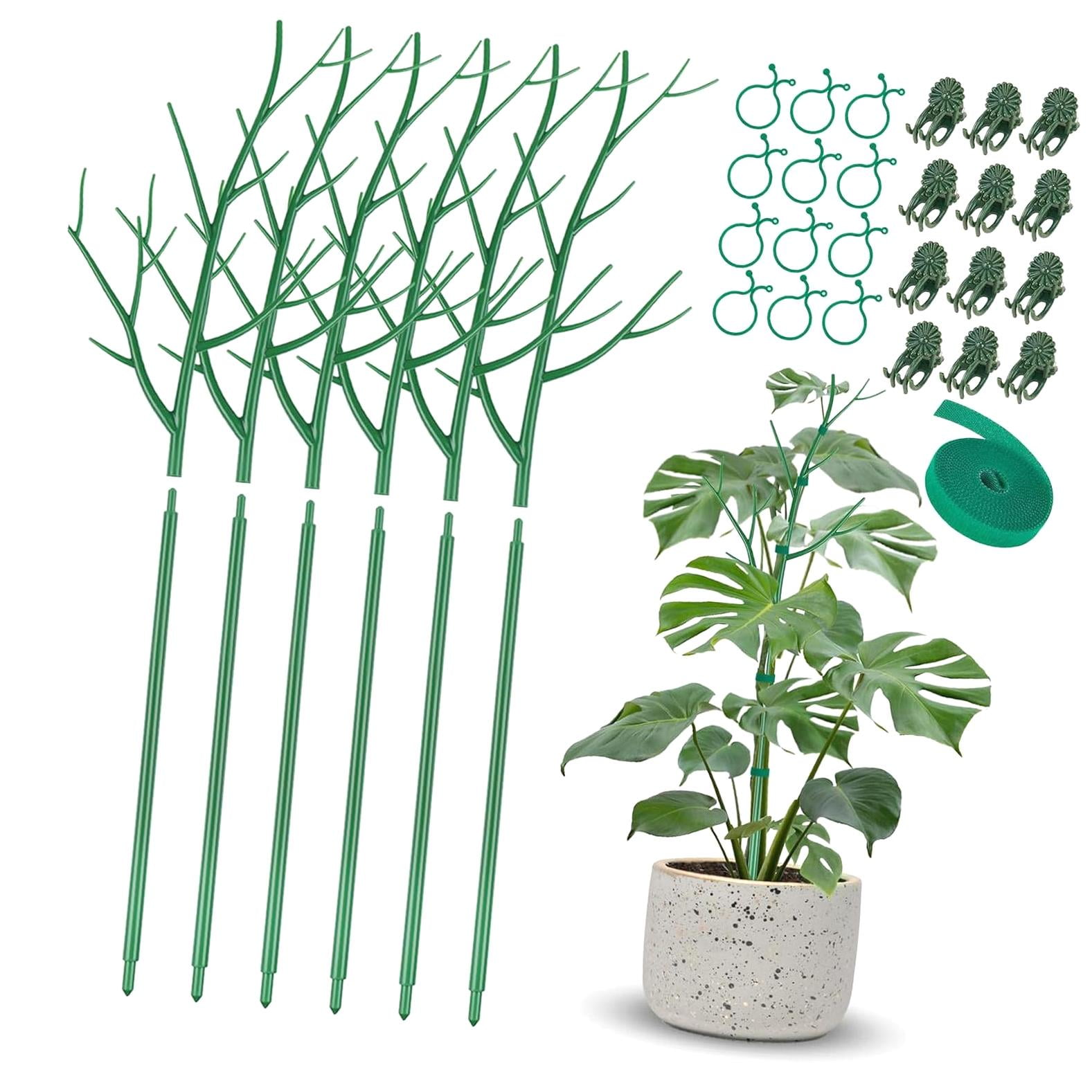FREEAMG 28" Plant Support Stakes Set of 6 for Indoor & Use, UV-Resistant Supports with 12 Orchid ...