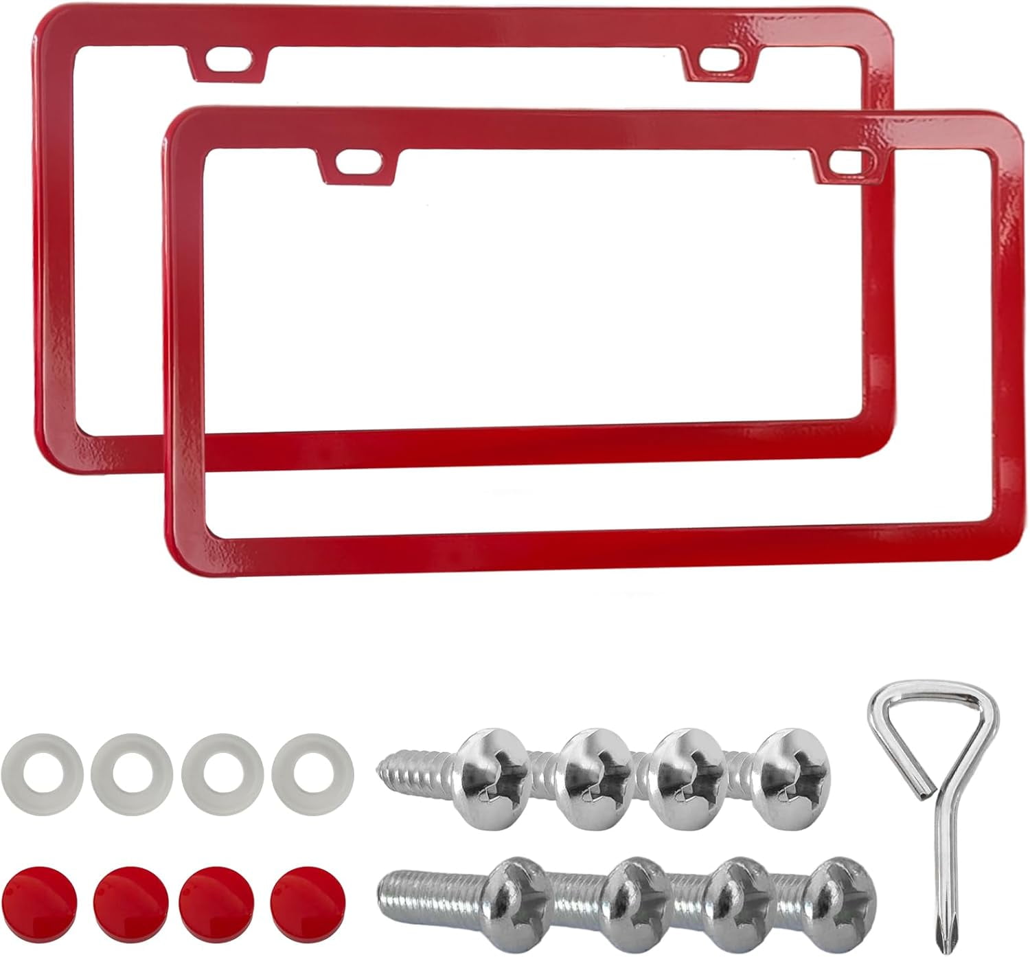 FREEAMG 2PCS License Plate Frames, License Plate Holder, 2 Holes Car ...