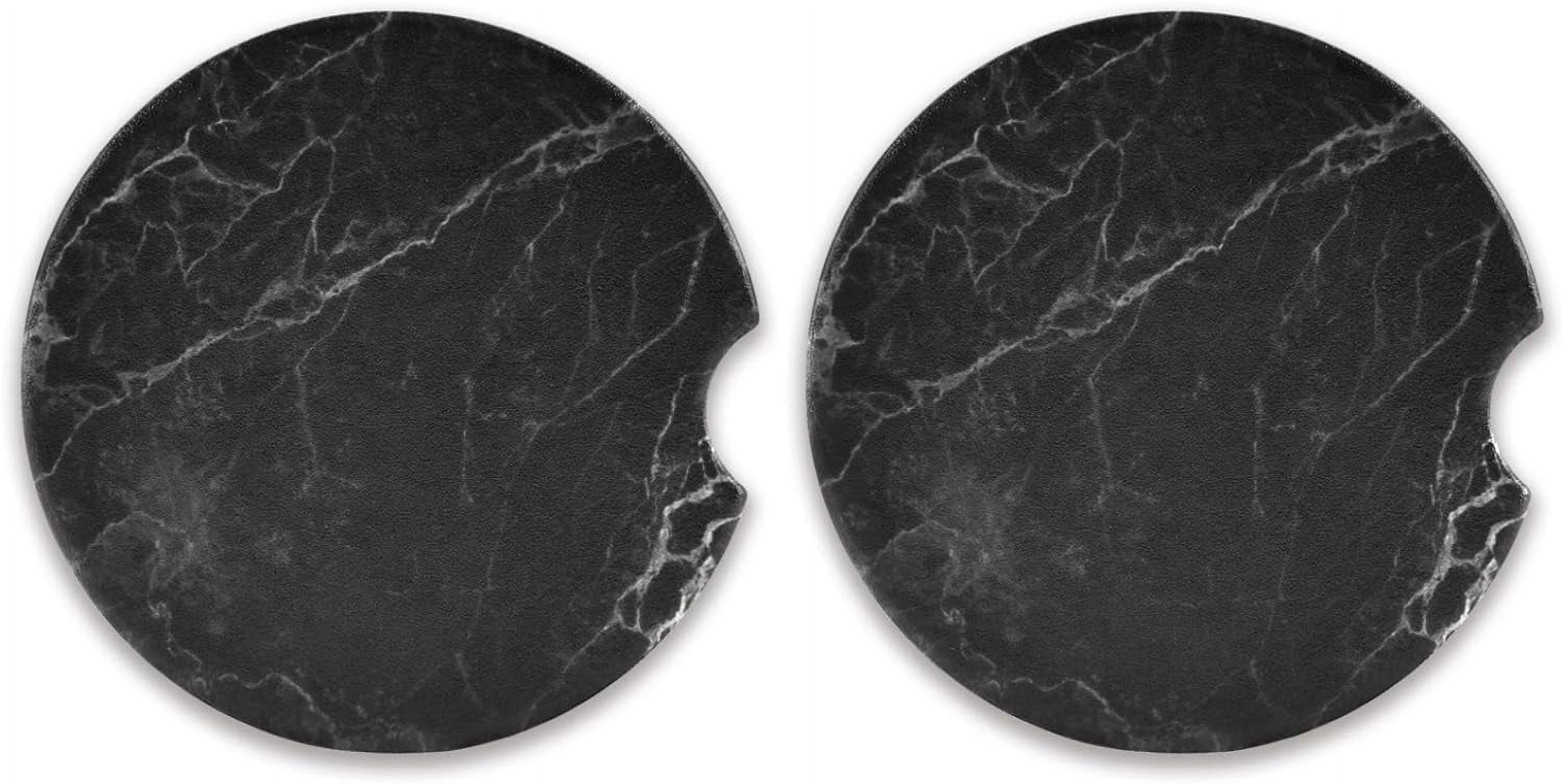 FREEAMG 2pcs Black Marble Car Coaster for Drinks, Absorbent Ceramic Car ...