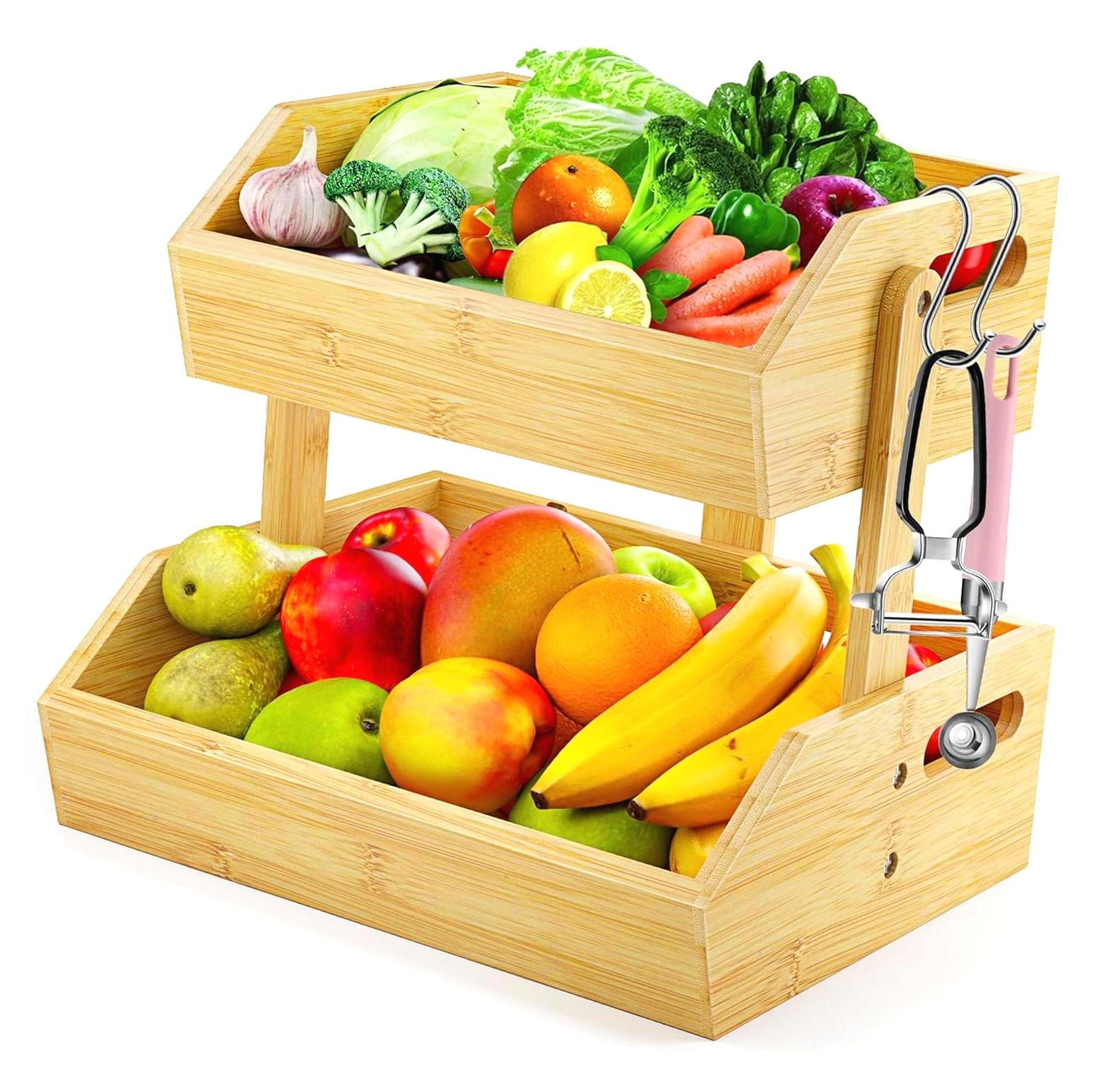 FREEAMG 3- Fruit Holder, Kitchen Fruit and Vegetable Storage Bowl ...
