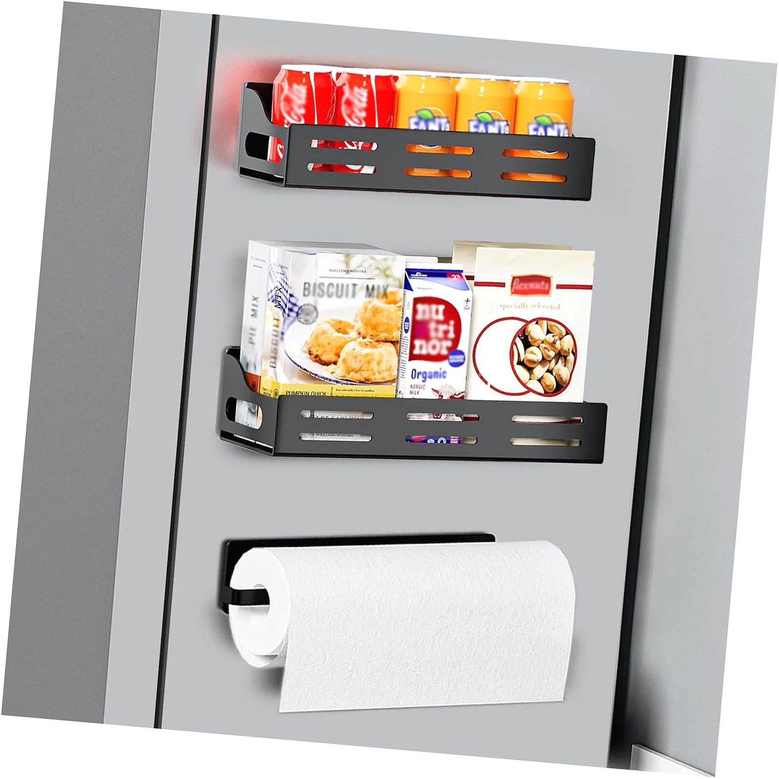 FREEAMG 3 Pack Magnetic Spice Rack for Refrigerator with Paper Towel ...