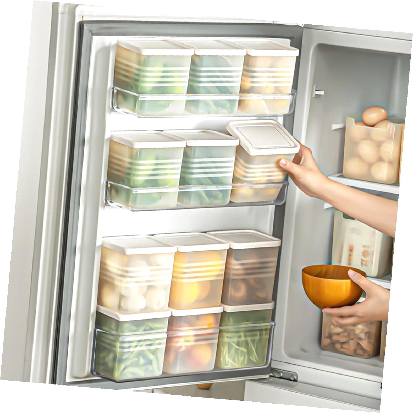 FREEAMG 3 Pack Refrigerator Organizer Box, Plastic Side Door Storage ...