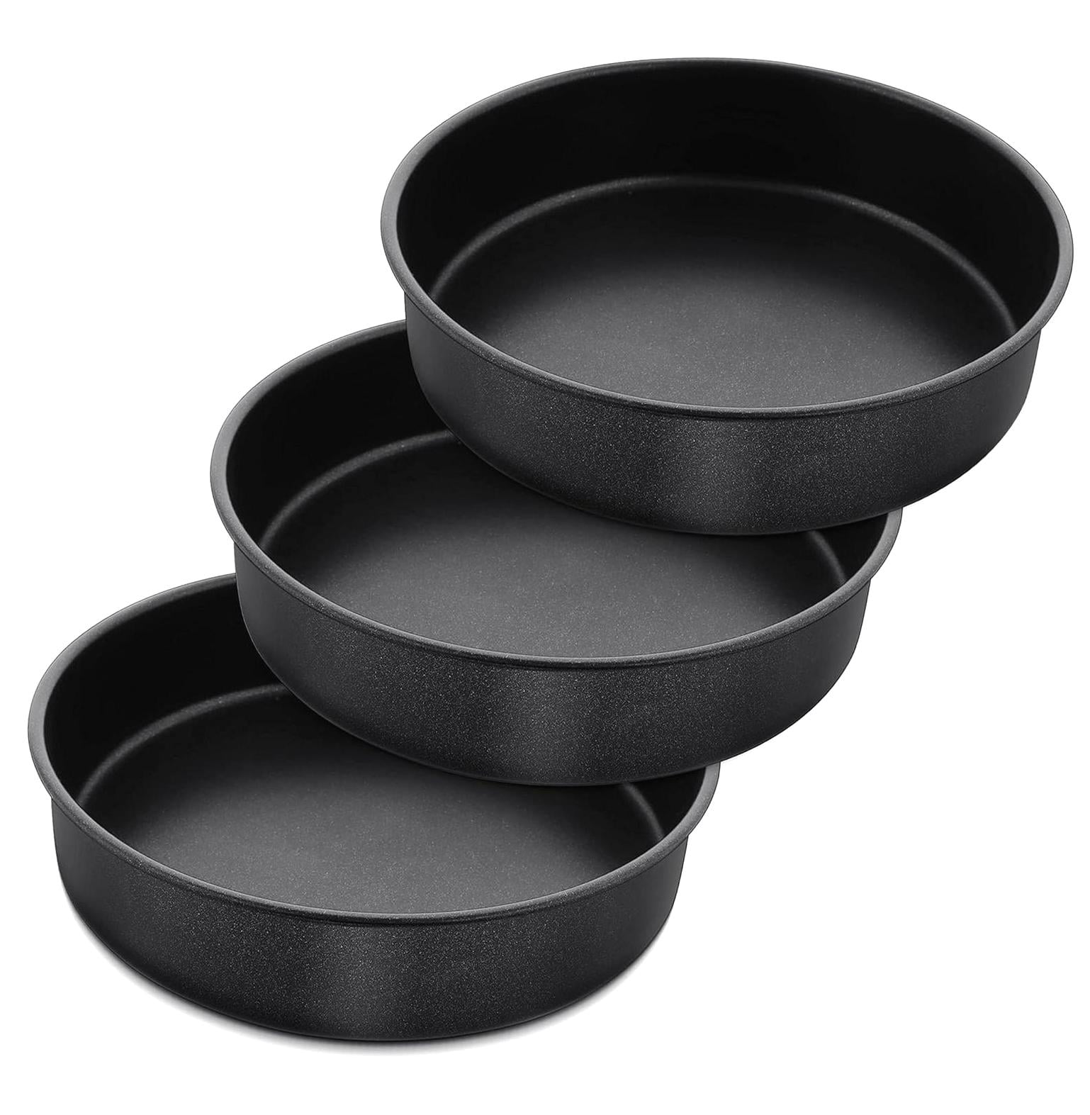 FREEAMG 3-Piece 4 Inch Small Round Cake Pan Set, Nonstick Stainless ...