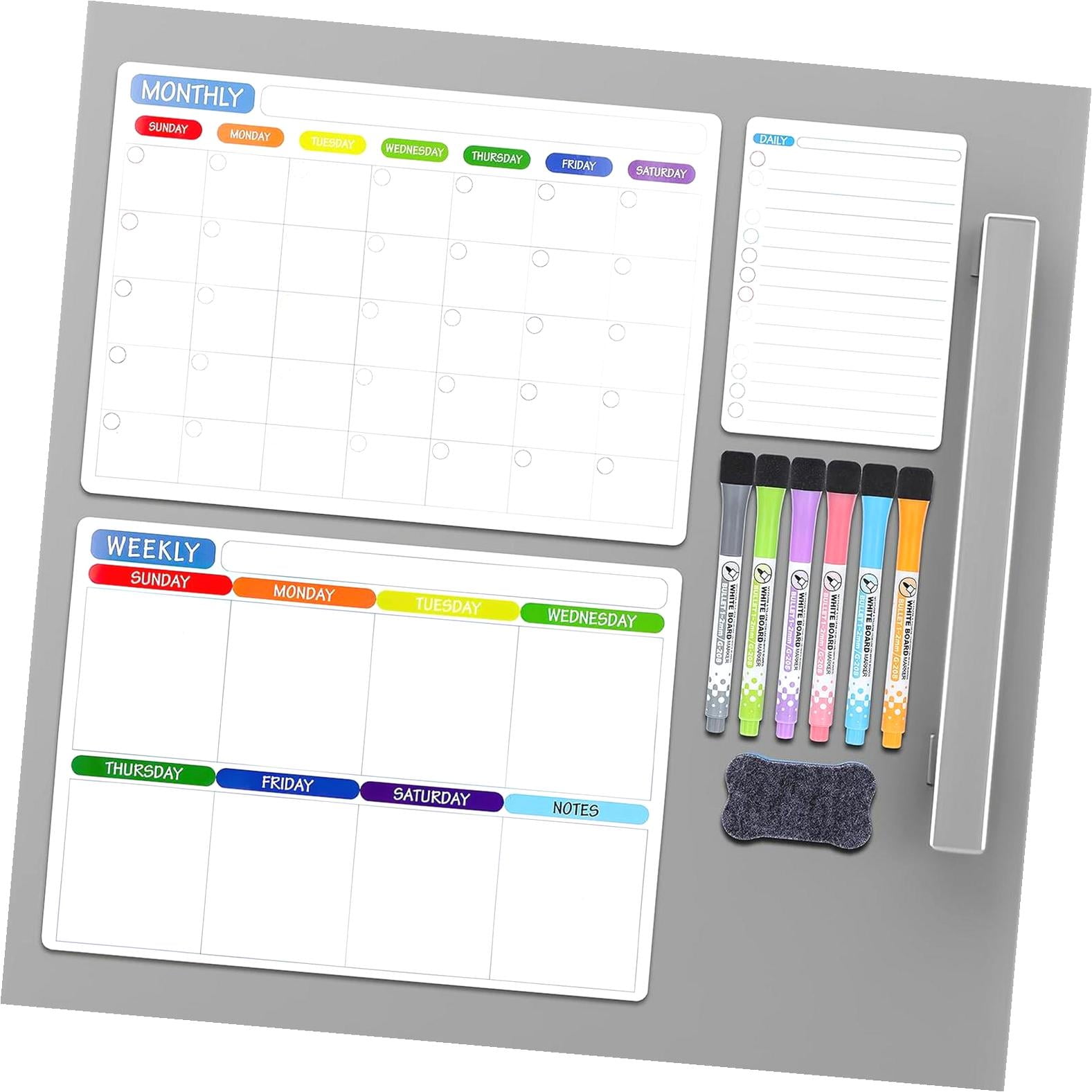 FREEAMG 3-Piece Magnetic Calendar Whiteboard Set - 16.5 * 11.7inch ...