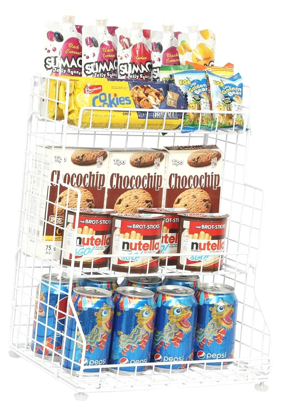 FREEAMG 3- Snack Storage Rack with Adjustable Tilt Feature for Pantry ...