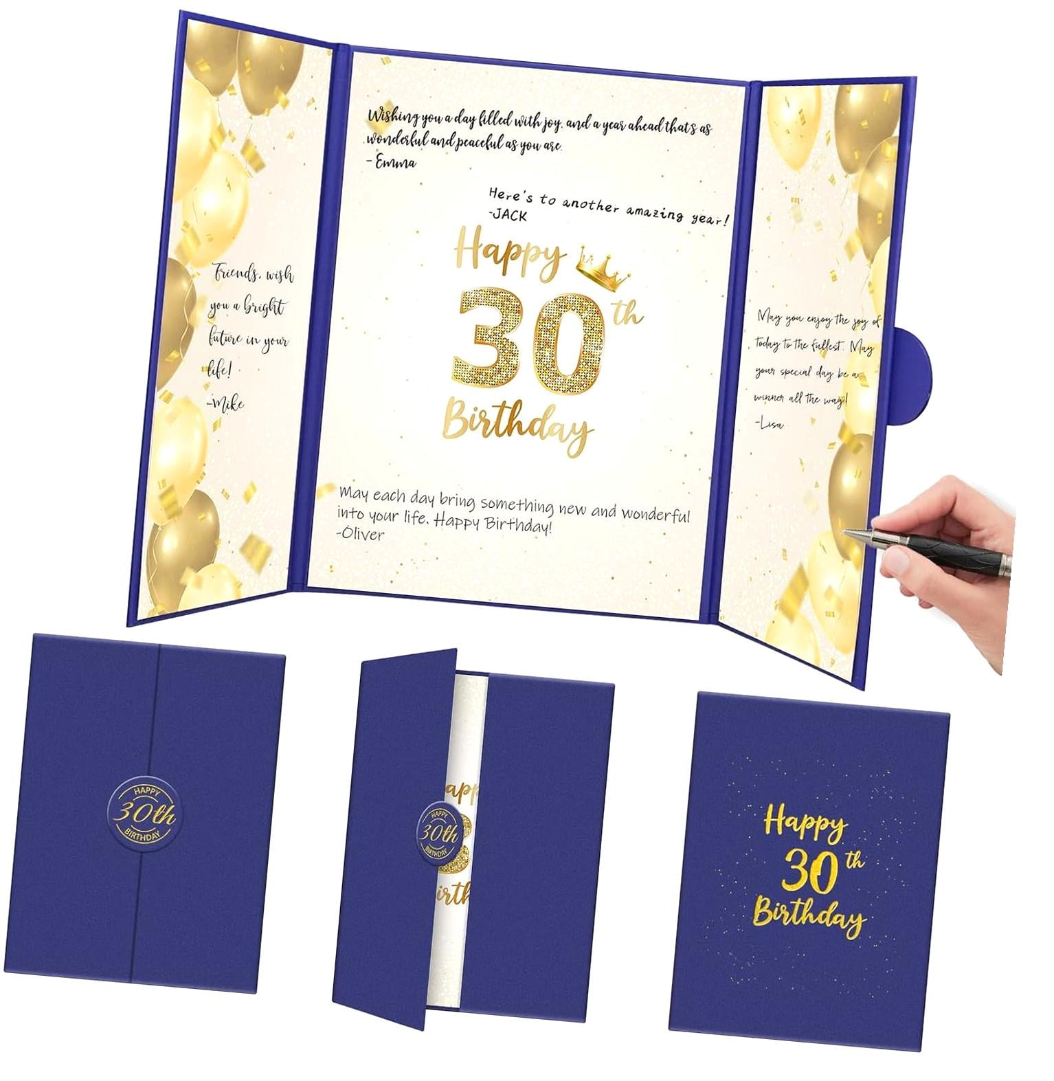 FREEAMG 30th Birthday Celebration Decor for Men and Women, Navy Blue ...