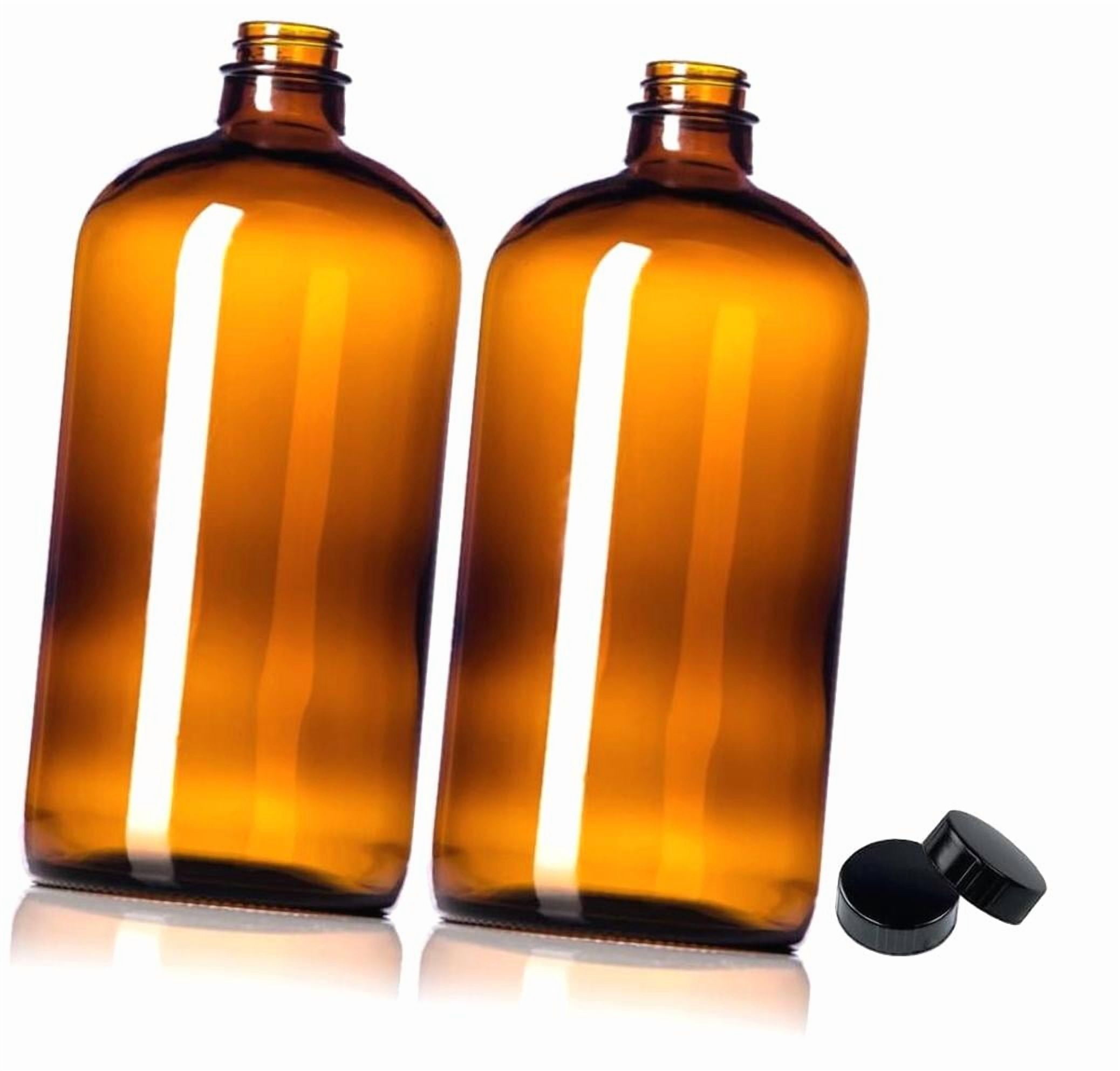 FREEAMG 32oz Glass Bottles - 2 Pack with USA-Made Airtight Seal - Quart-Sized Glass Growlers for ...