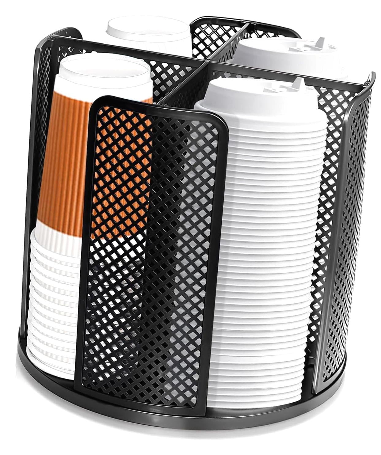 FREEAMG 360-Degree Rotatable Cup and Lid Organizer, Countertop Coffee ...