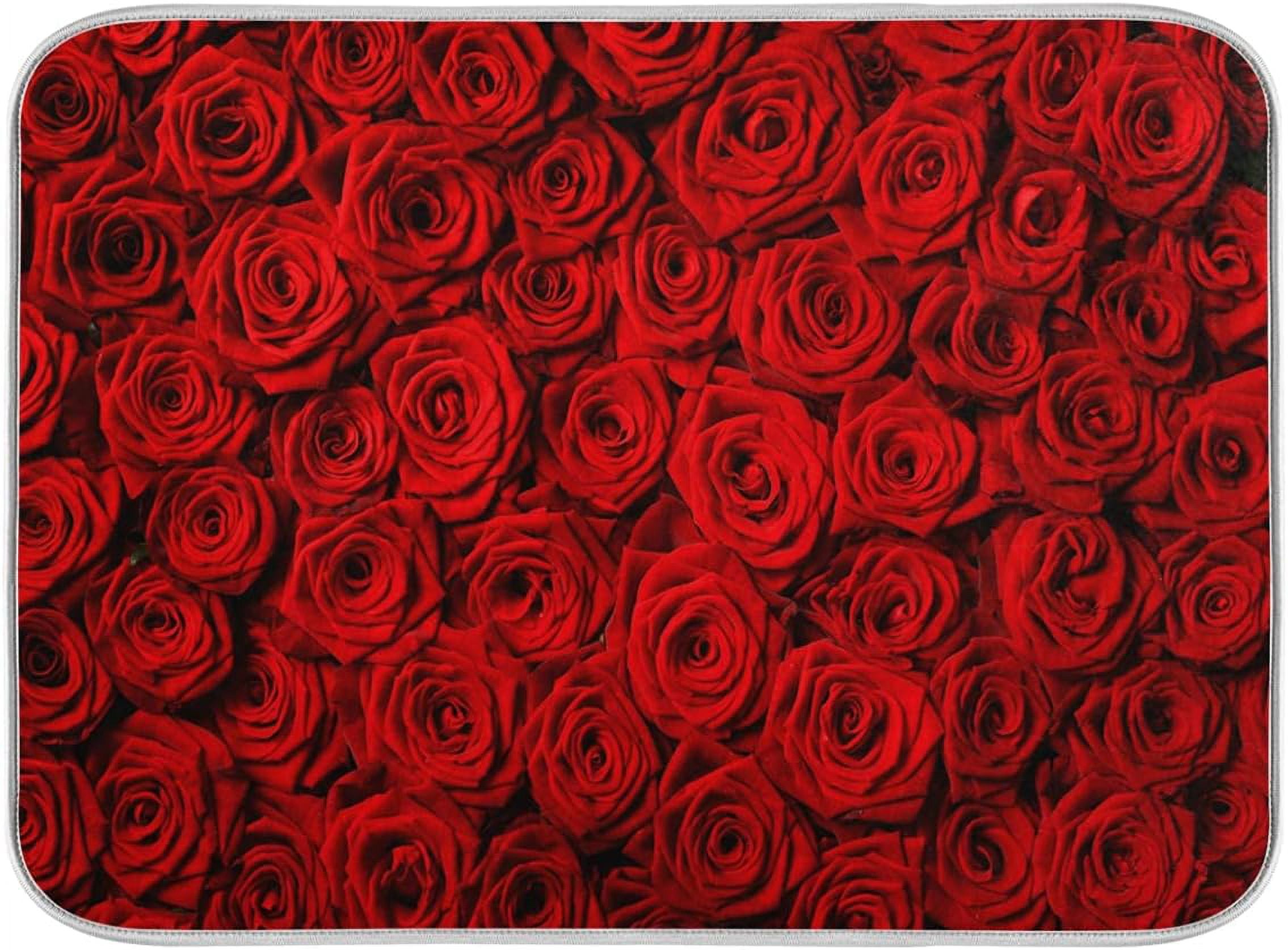 FREEAMG 3D Beautiful Red Roses 16 x 18 inch, Microfiber Multi-Purpose ...