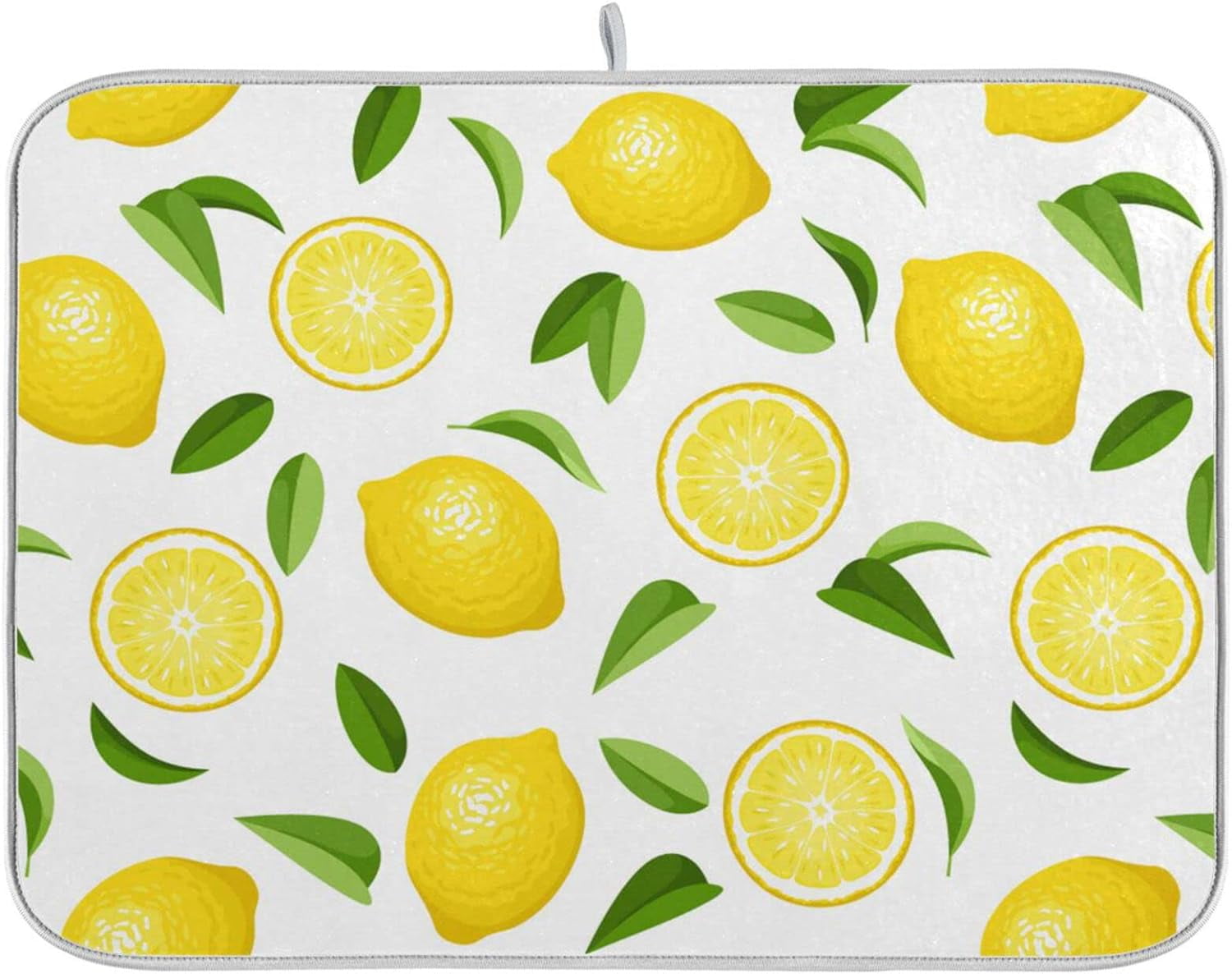 FREEAMG 3D Fresh Summer Yellow Lemons Leaves Absorbent Dish Drying Mat ...