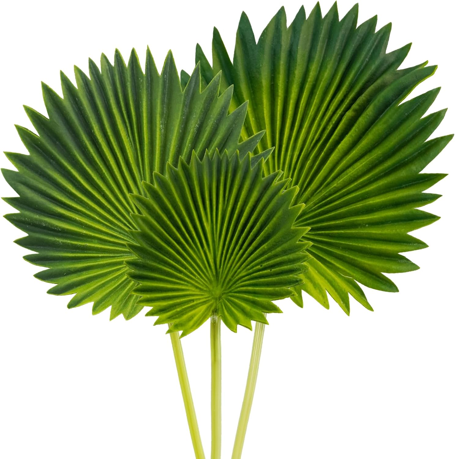 FREEAMG 3Pcs Artiial Leaves, Pu Foam Fake Fronds Faux Tral Leaf for ...