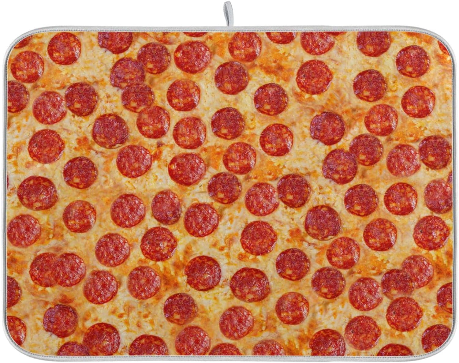 FREEAMG 3d Pizza with Pepperoni Absorbent Dish Drying Mat, 16 x 18 ...