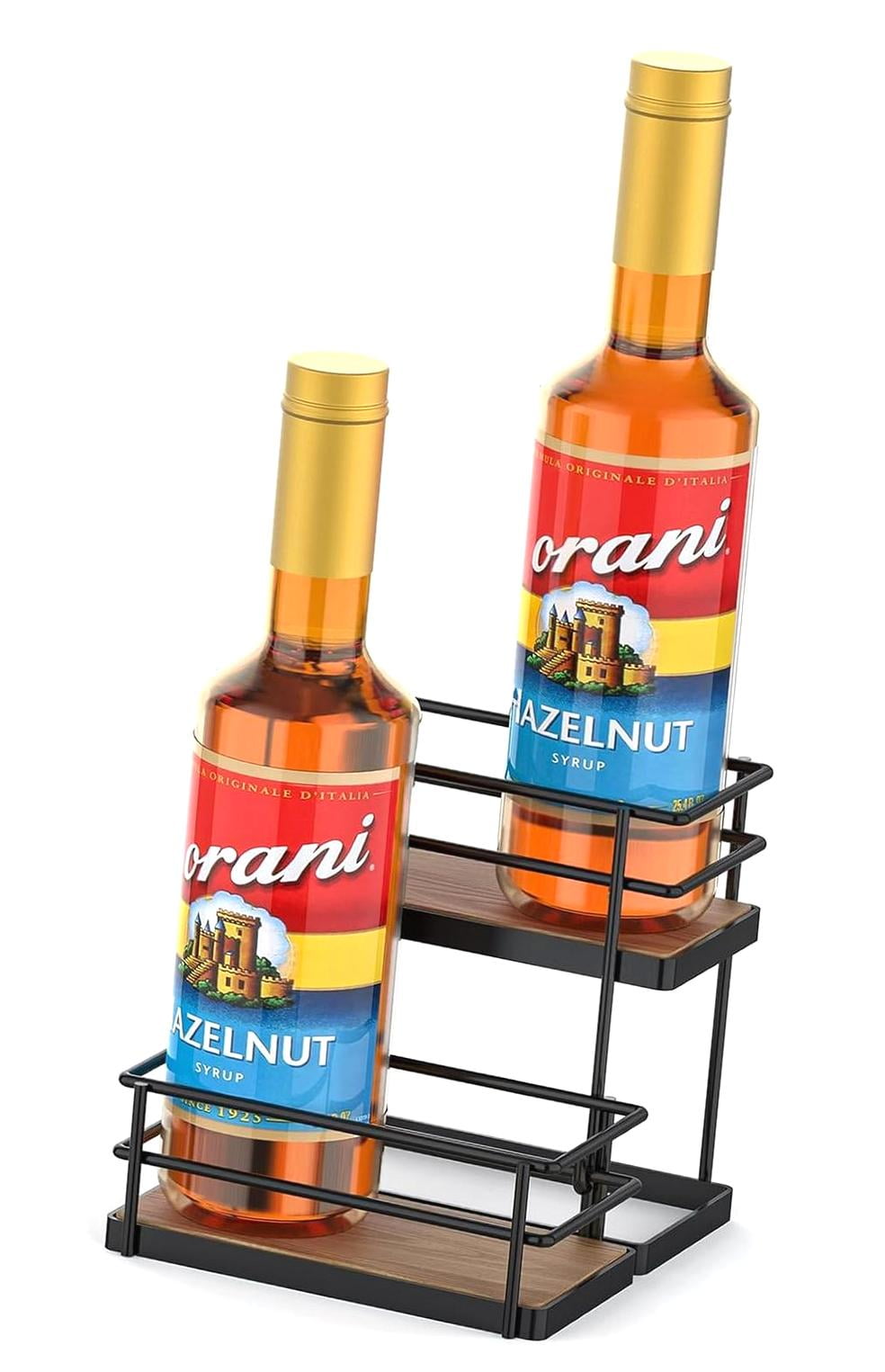 FREEAMG 4-Bottle Coffee Syrup Rack Organizer, 2-Tier Storage Stand for ...