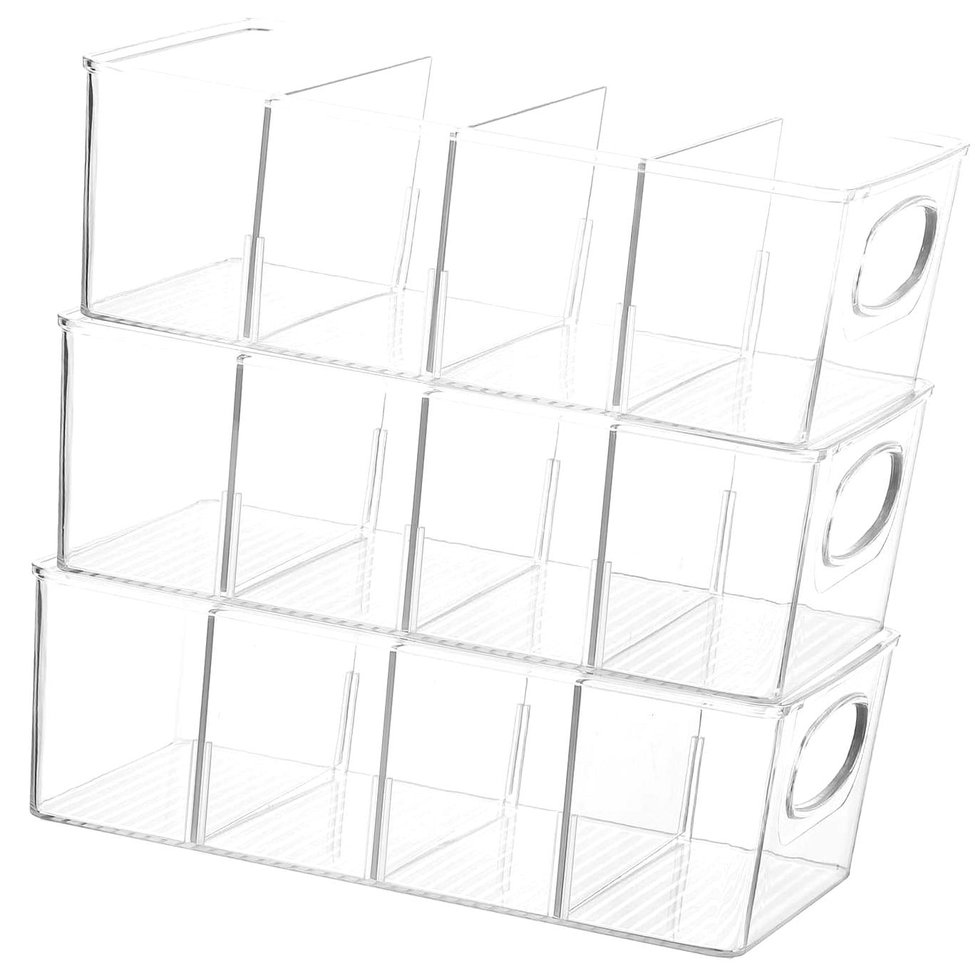 FREEAMG 4-Compartment Plastic Storage Containers, Clear Organizers for ...