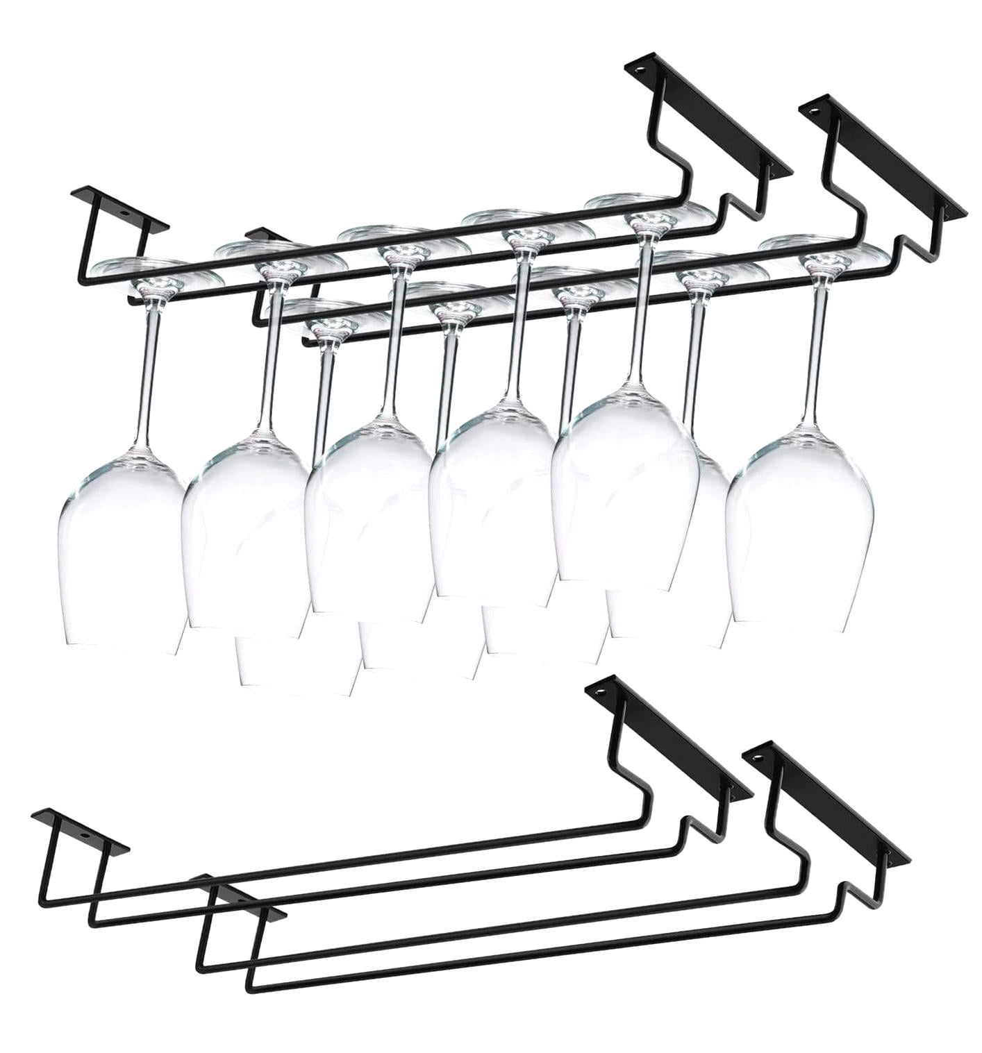 FREEAMG 4 Pack 15.6" Under Cabinet Glass Rack, Wire Glass Holder ...