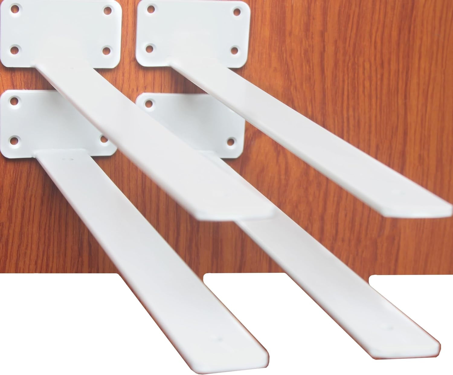 FREEAMG 4 Pack - 16 inch White Hidden L Shelf Bracket (1/5 Inch Thicked ...