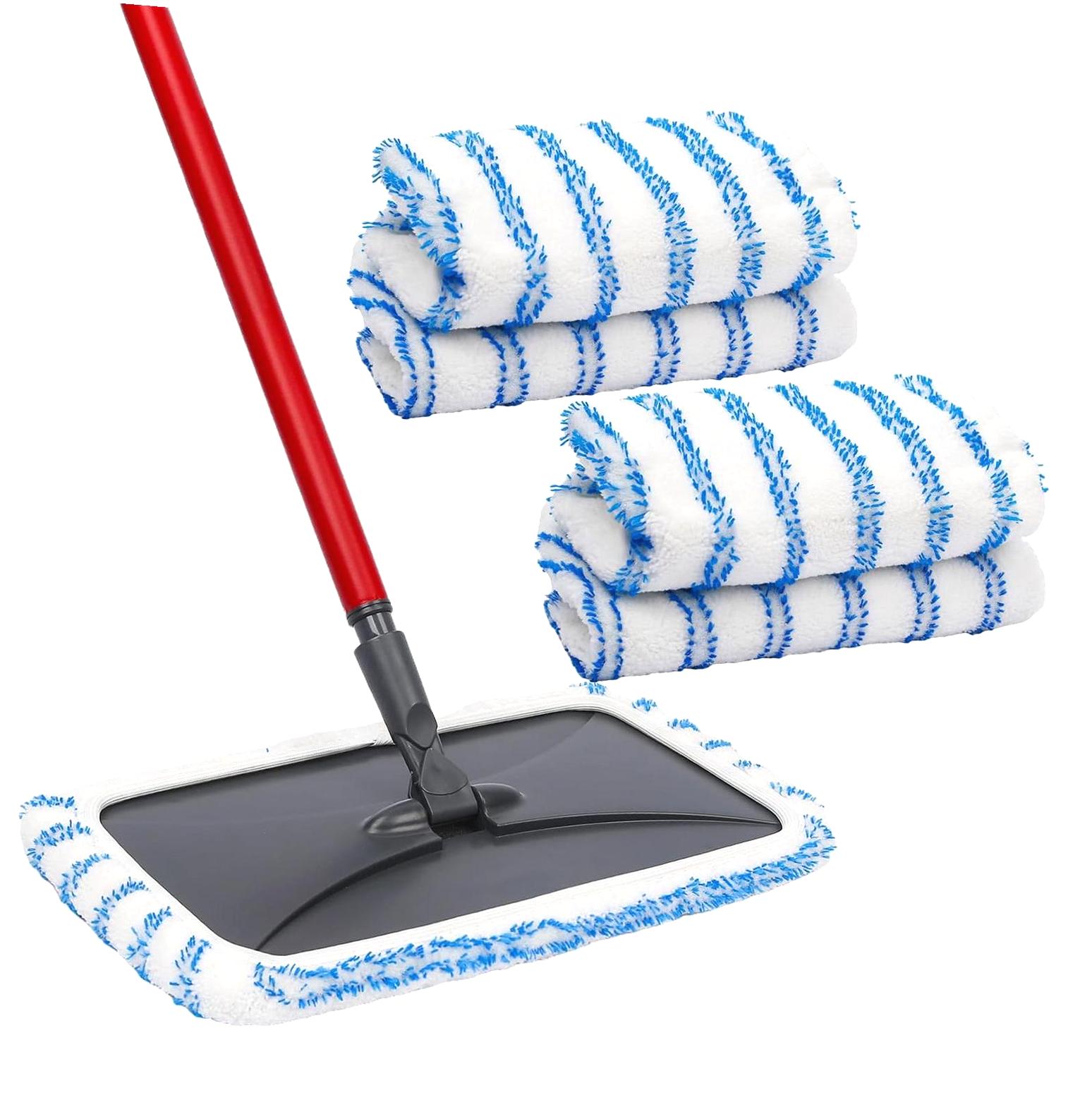 FREEAMG 4 Pack Mop Refills, with 15*8 Inch Flat Mops, Featuring ...