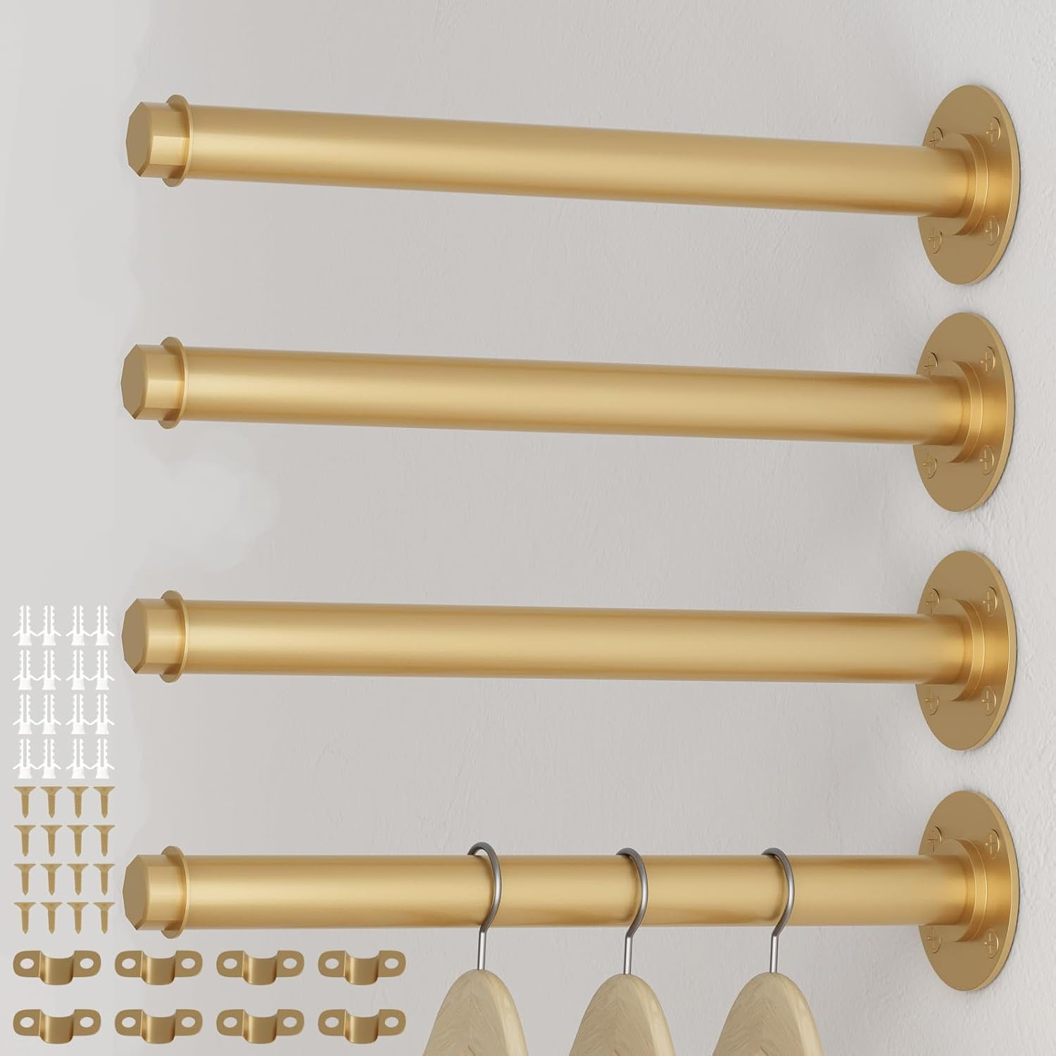 FREEAMG 4 Pcs Industrial Pipe Clothes Bars 12 inch, Industrial Pipe ...