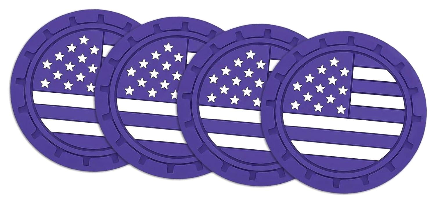 FREEAMG 4-Piece Car Cup Holder Coasters, Vehicle Beverage Mats with US ...