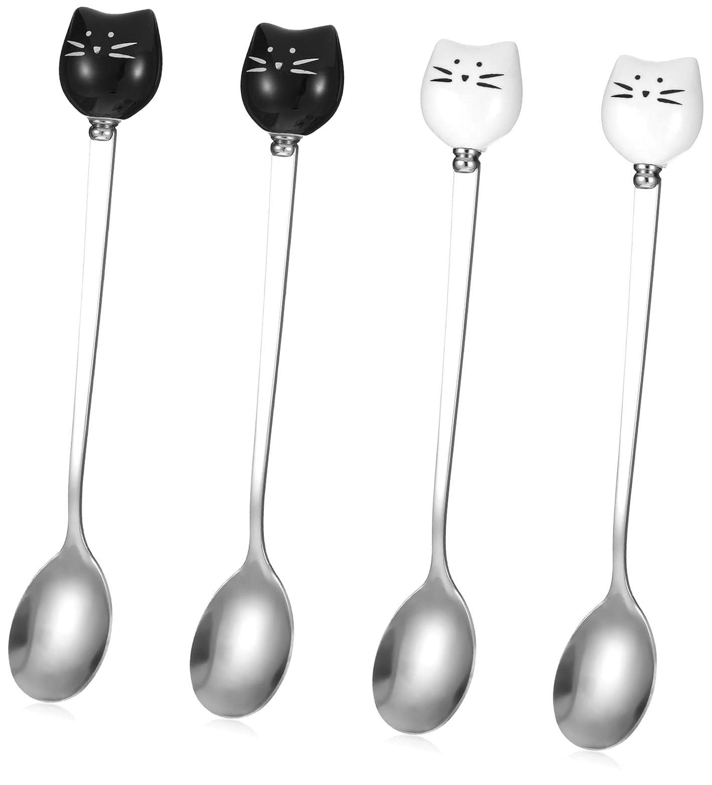 FREEAMG 4-Piece Head Spoon Set, Stainless Steel Coffee Stir Spoons ...