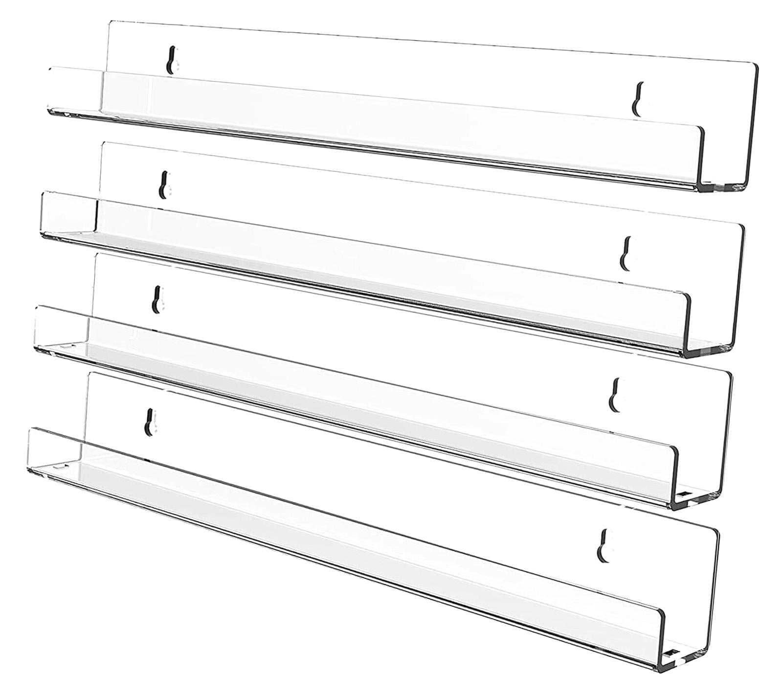 FREEAMG 4-Piece Vinyl Record Wall Mount, 15" Clear Acrylic Floating ...