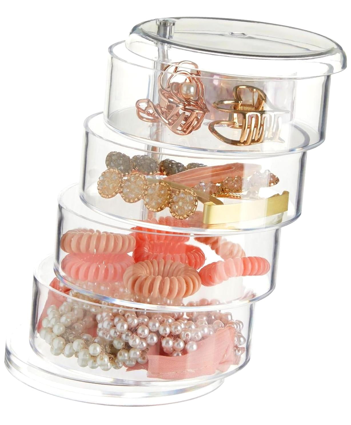 FREEAMG 4 Tier Stackable Hair Organizer for Bows & Clips - Clear 360 ...