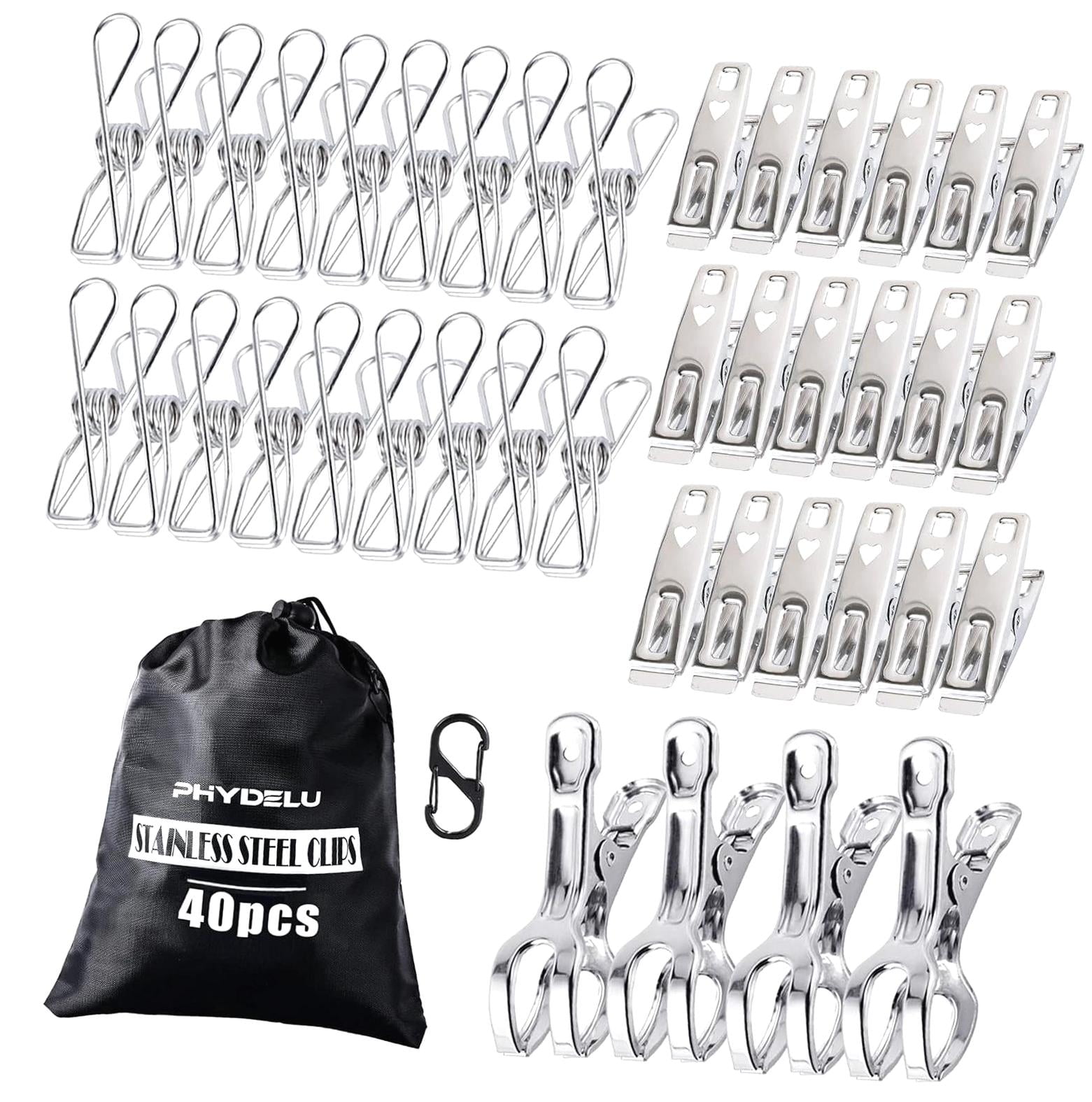 FREEAMG (40 PCS) Stainless Steel Outdoor Clothes , Mini Laundry Clips ...