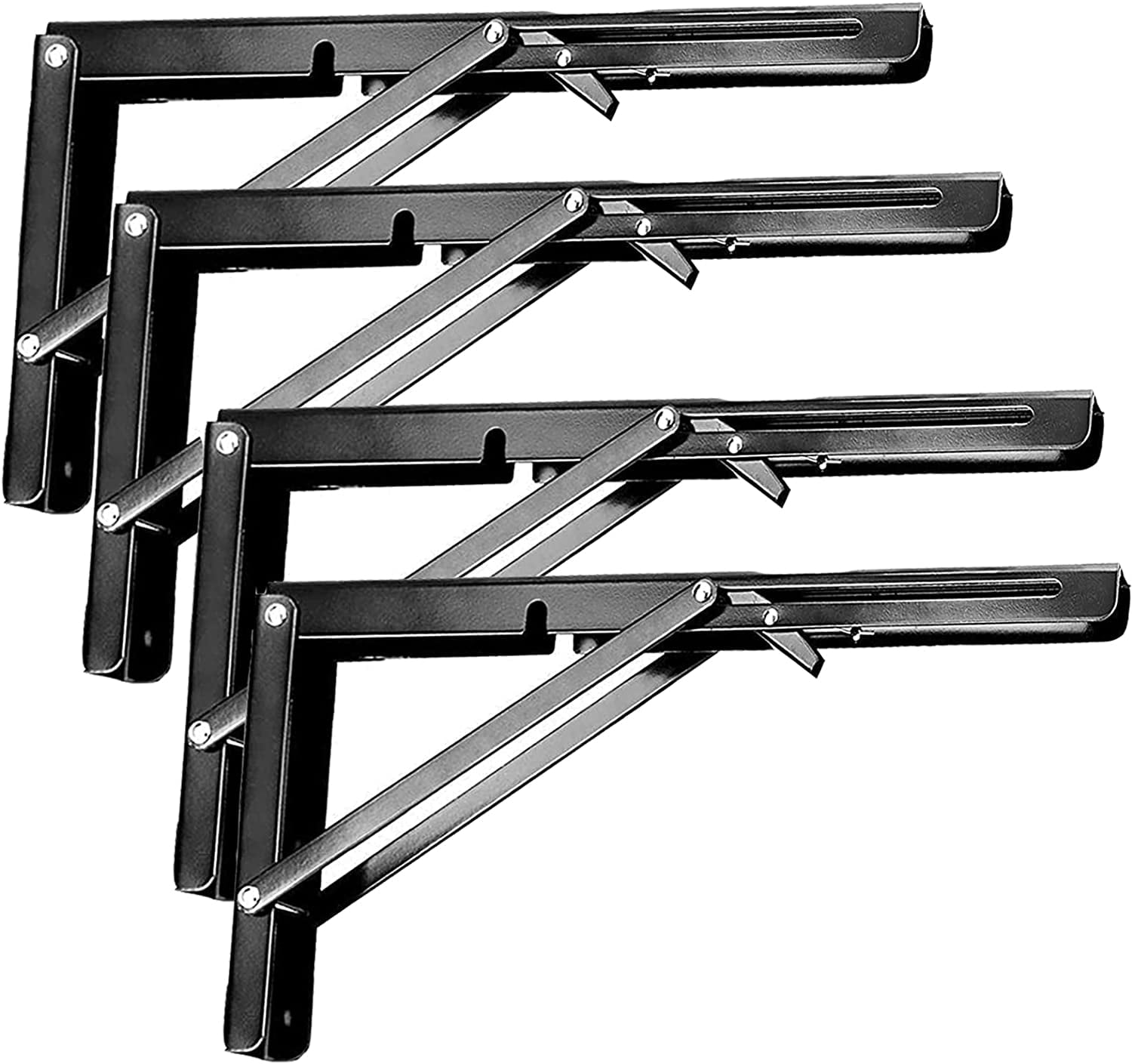 FREEAMG 4PCS 10 Inch Folding Shelf Brackets, 176lbs Heavy Duty Metal ...