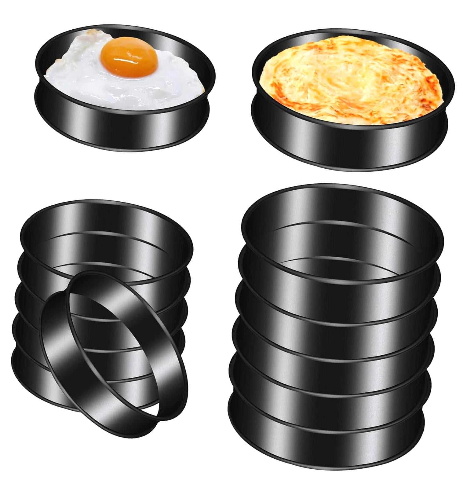 FREEAMG 4Pack Crumpet NONSTICK English Muffin 4"-Round -Stainless Steel ...