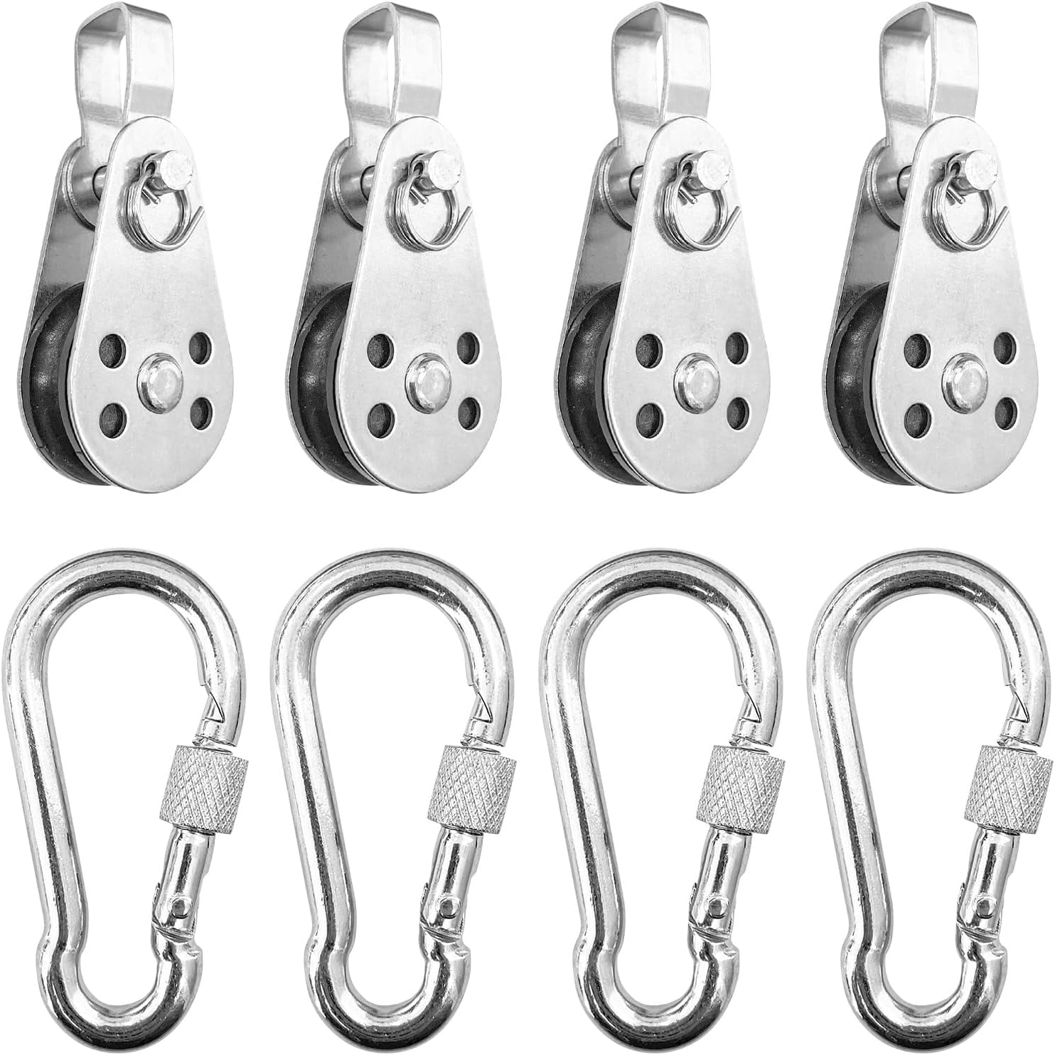 FREEAMG 4Pcs Stainless Steel Nylon Marine Pulley Wheel, Swivel Pulley ...