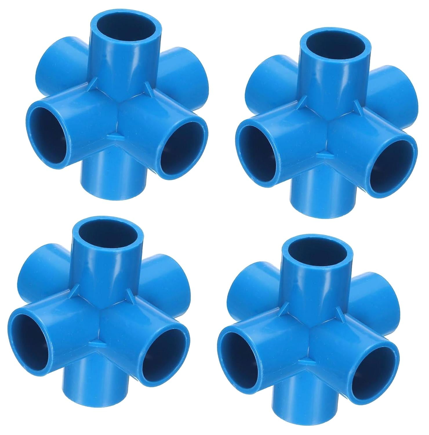 FREEAMG 4pcs 6 Way PVC Pipe Fittings 3/4" Elbow Pipe Connector ...