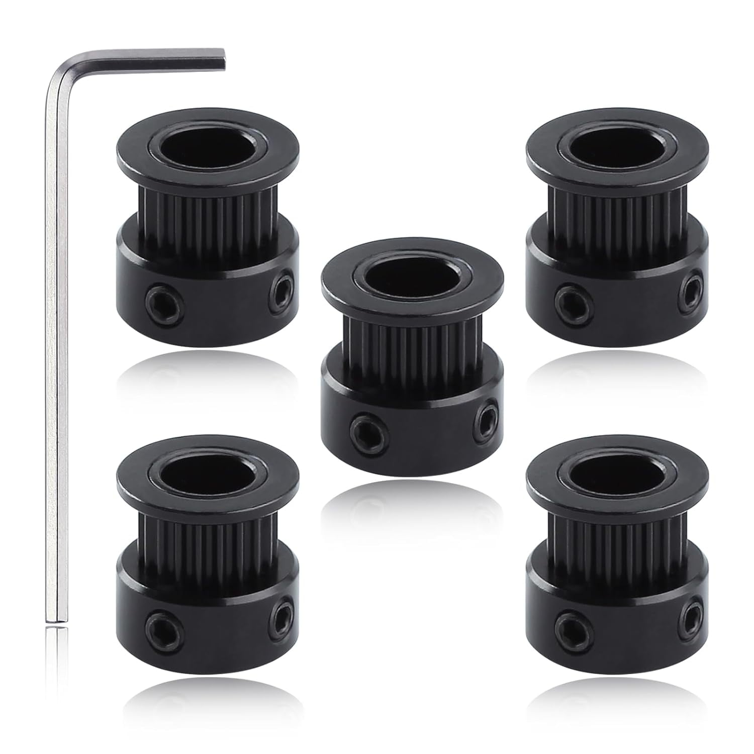 FREEAMG 5 Pcs GT2 Aluminum Timing Belt Pulley Kit, 20 Teeth Bore 8mm ...