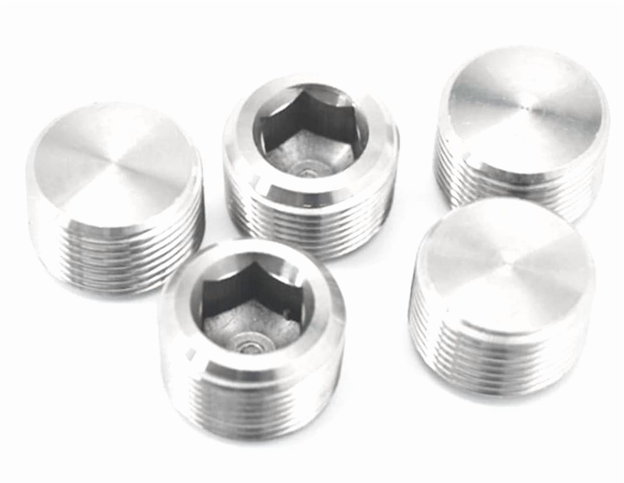 FREEAMG 5-Piece Pipe Plug Connectors 1/4" NPT Male Thread 304 Steel Internal Hex Socket ...