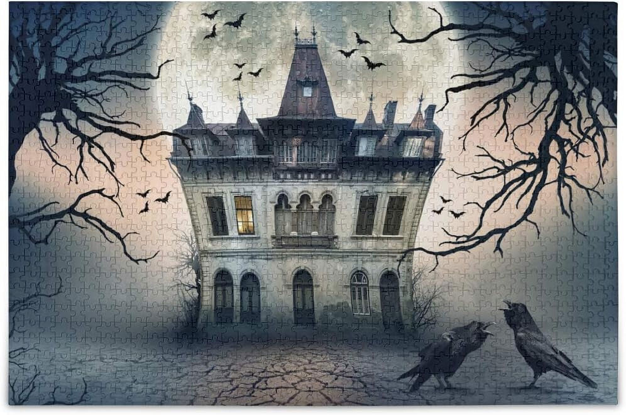 FREEAMG 500 Piece Jigsaw Puzzle for Adults Kids, Crows Spooky Haunted ...