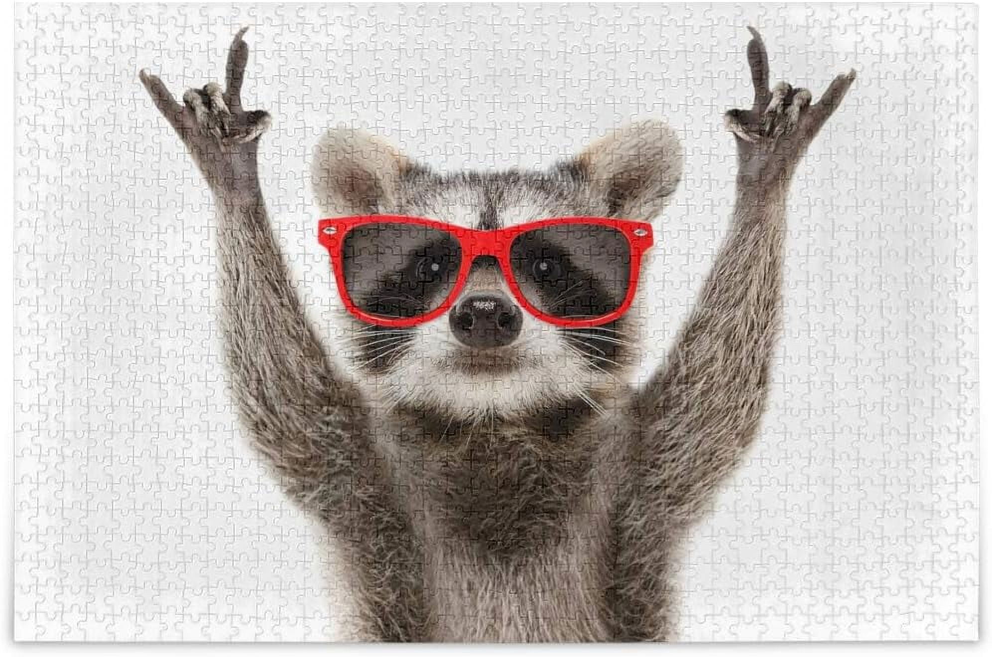 FREEAMG 500 Piece Jigsaw Puzzle for Adults Kids, Funny Raccoon in Red ...