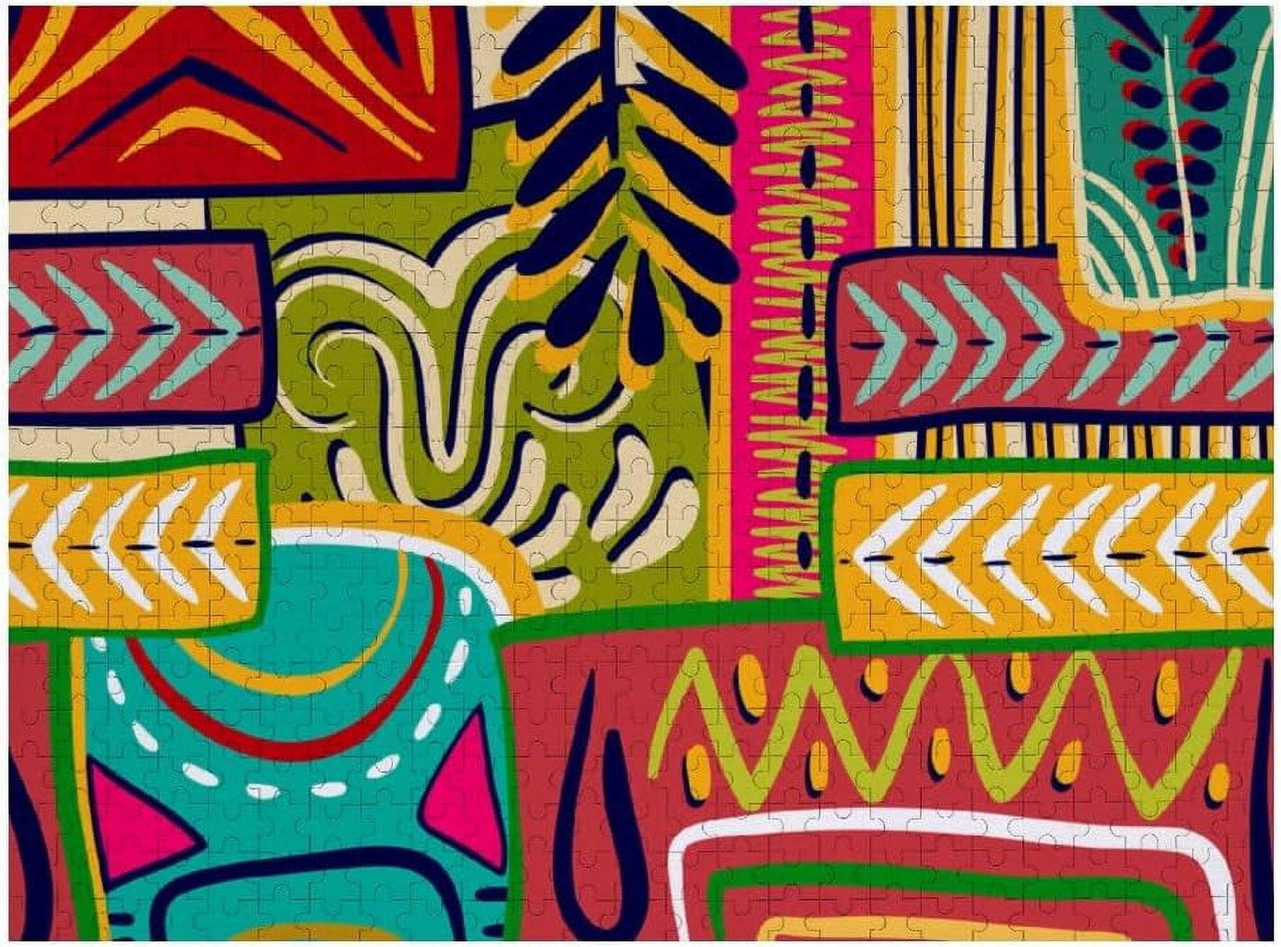 FREEAMG 500 Piece Jigsaw Puzzle for Kids Adults - Colorful Ethnic Retro ...