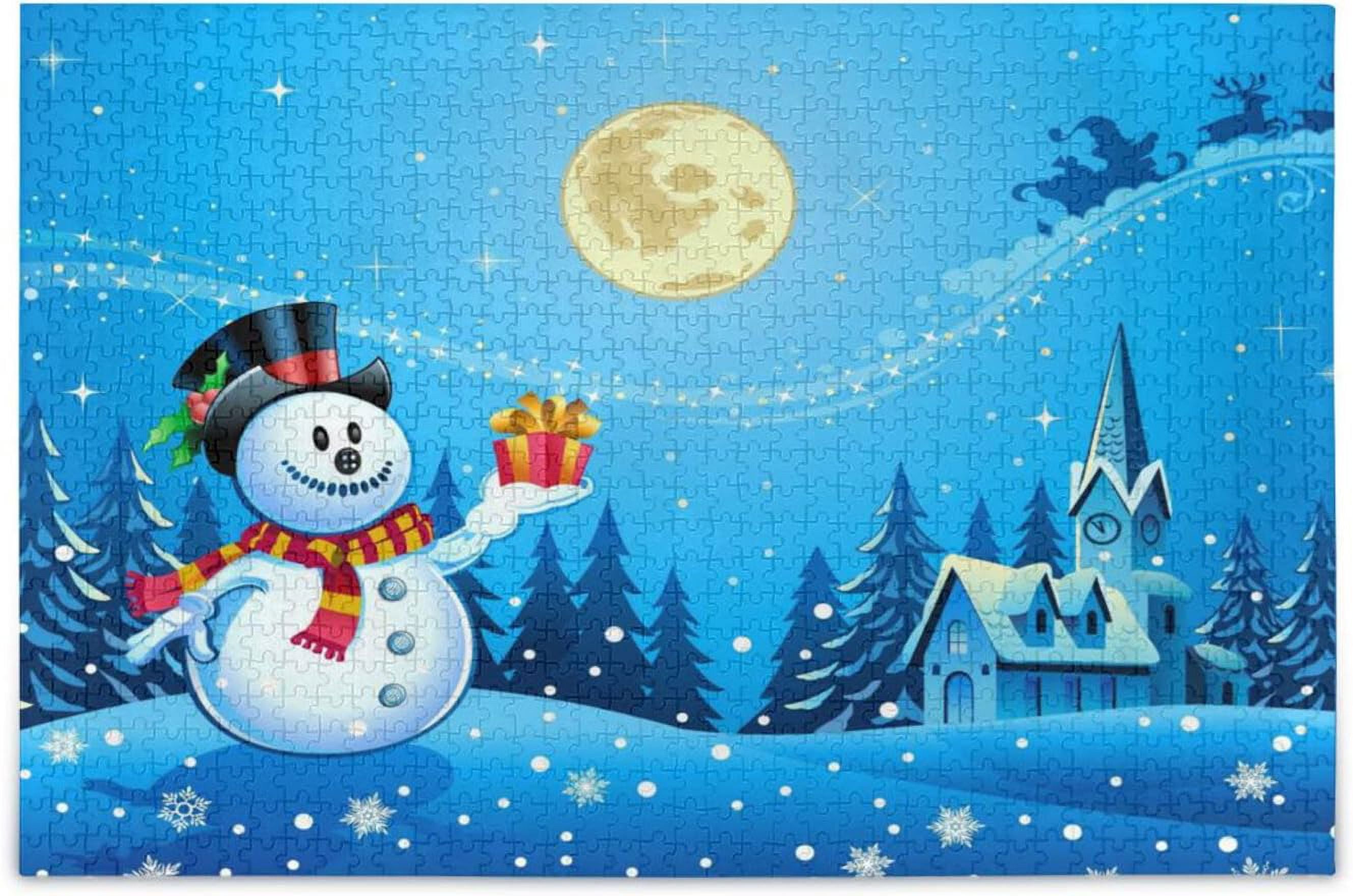 FREEAMG 500 Piece Puzzle for Adults，Snowman Jigsaw Puzzle Pieces Fit ...