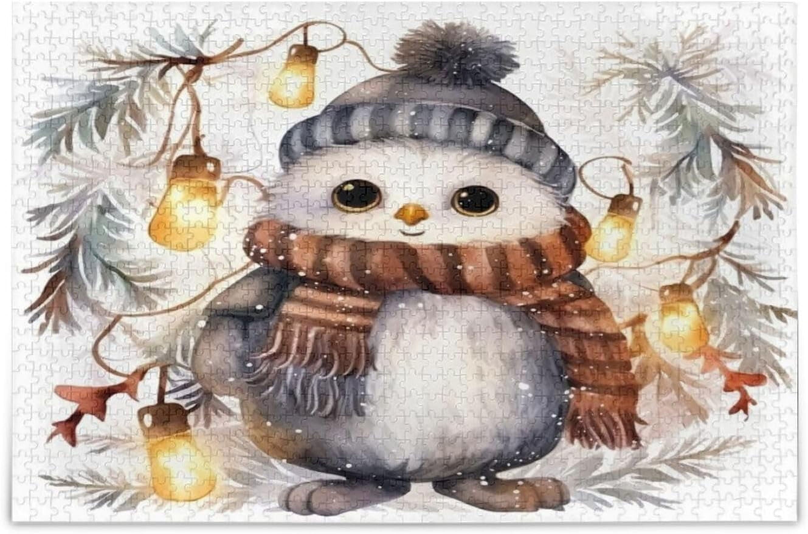 FREEAMG 500 Pieces Cute Christmas Snowman Jigsaw Puzzle for Adults ...