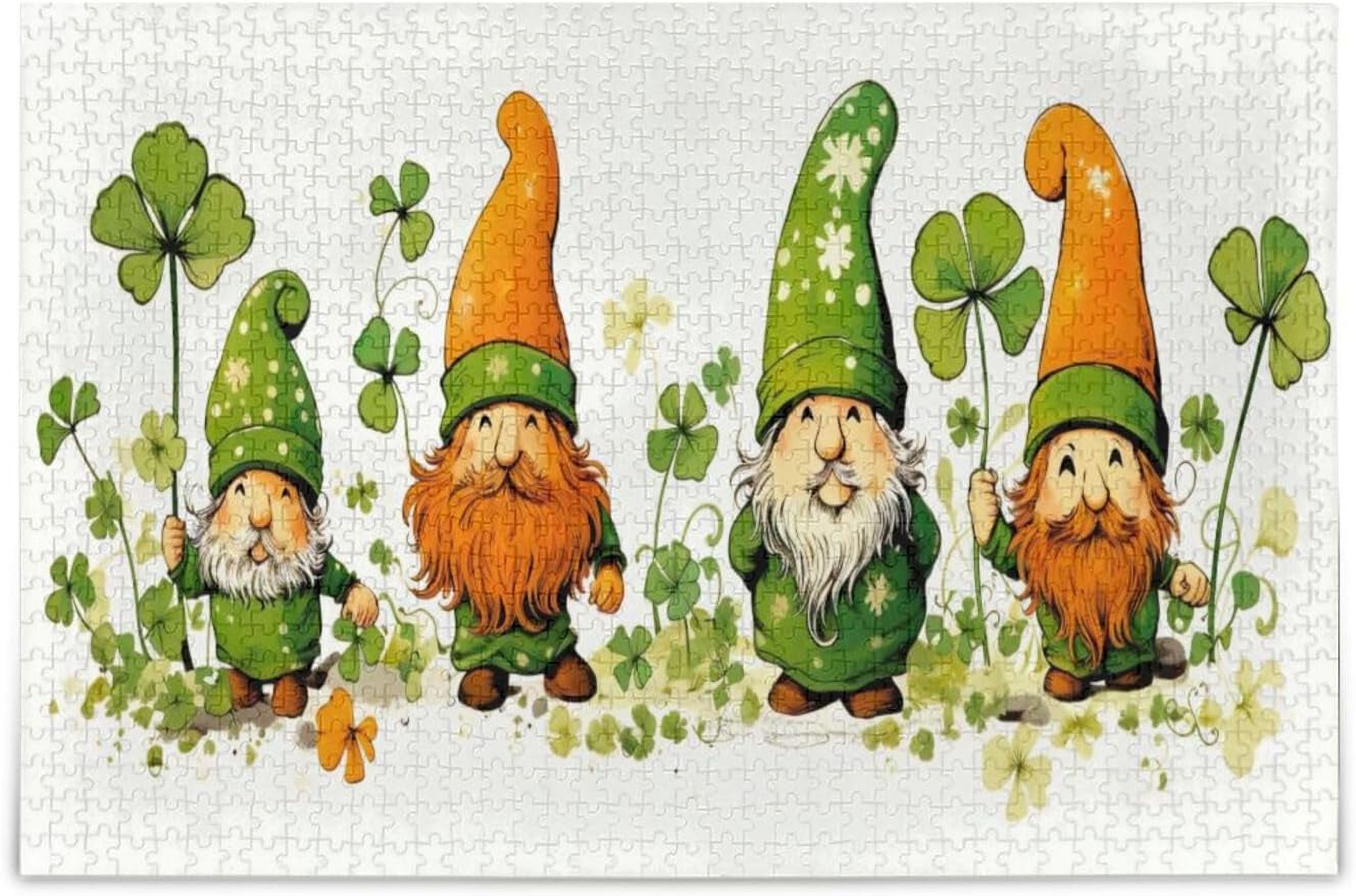 FREEAMG 500 Pieces St Patricks Day Gnomes Jigsaw Puzzle for Adults ...