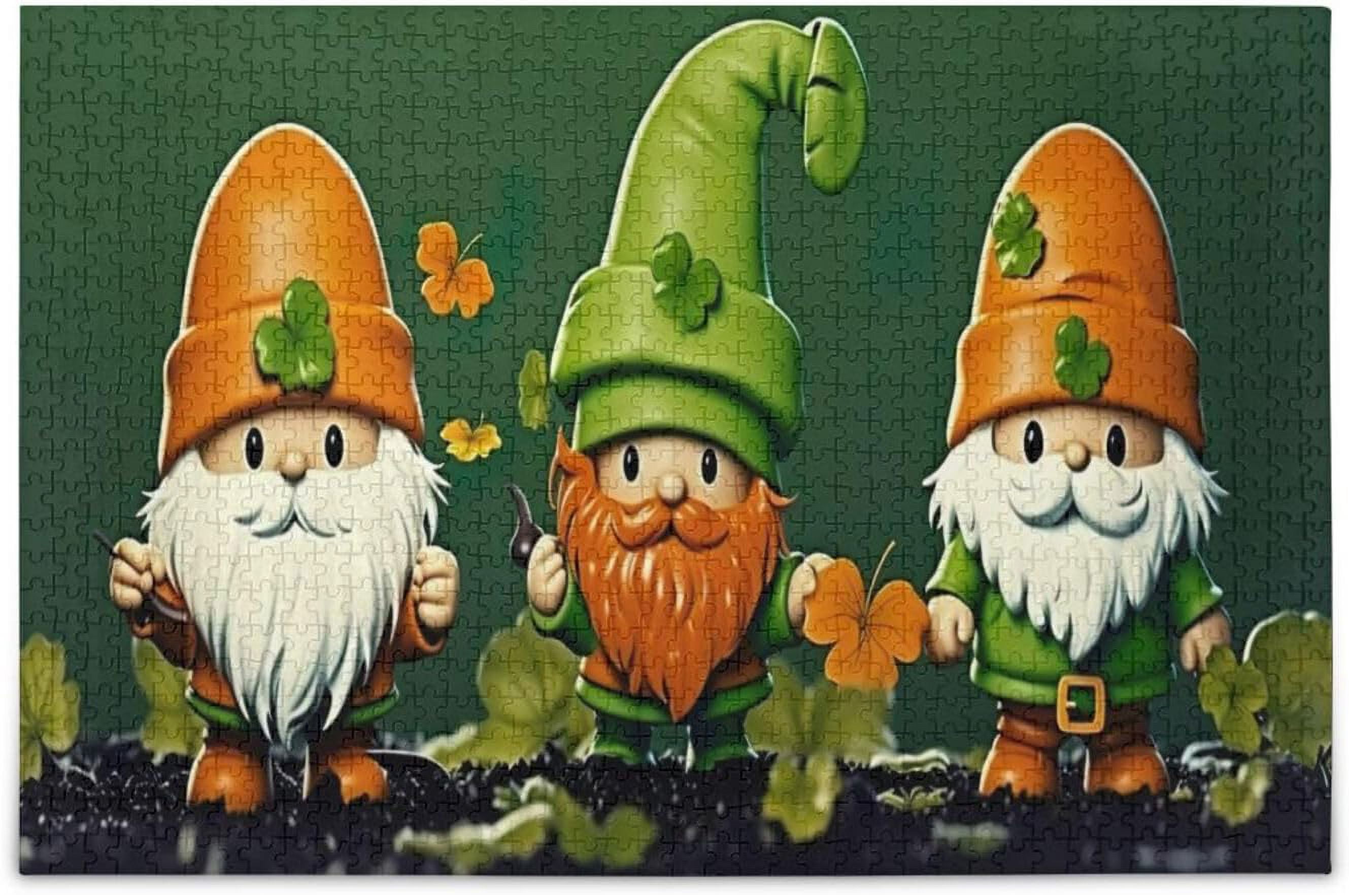FREEAMG 500 Pieces St Patricks Day Gnomes Jigsaw Puzzle for Adults ...