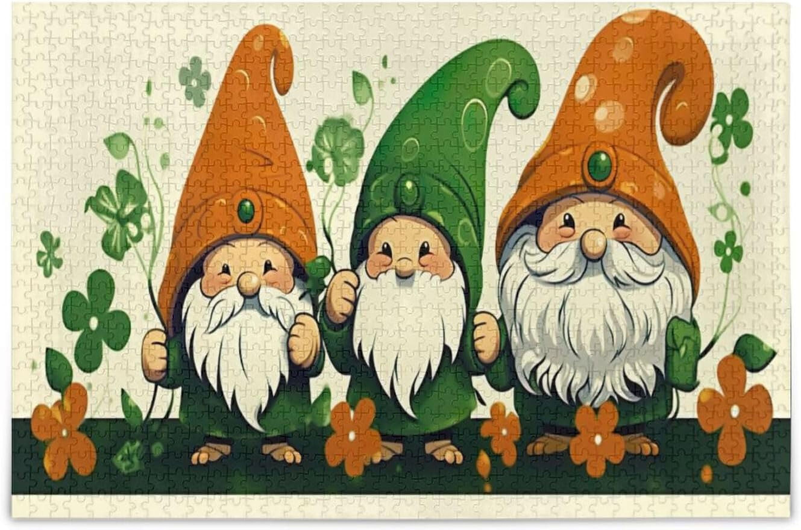 FREEAMG 500 Pieces St Patricks Day Gnomes Jigsaw Puzzle for Adults ...