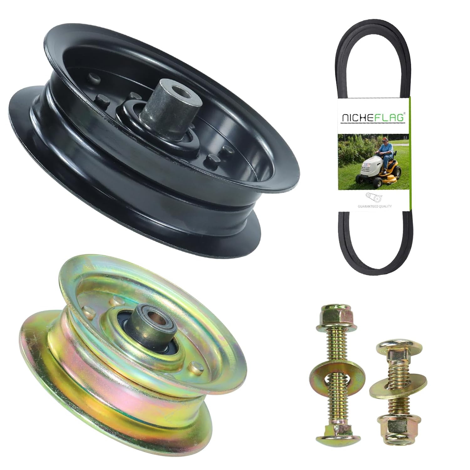 FREEAMG 532196106 Idler Pulley with Idler Pulley 532177968 592855001/598559101 A99 Belt Replaces ...