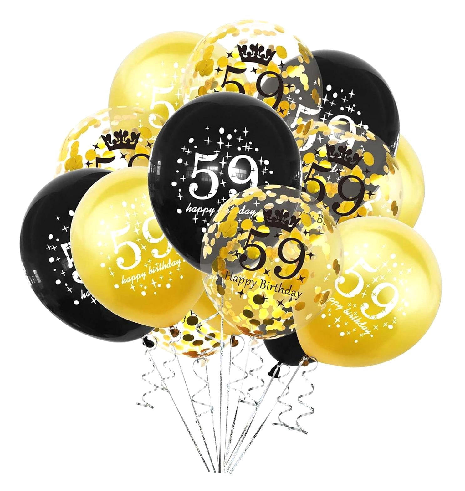 FREEAMG 59th Birthday Balloons in Black and Decorations for Men and ...