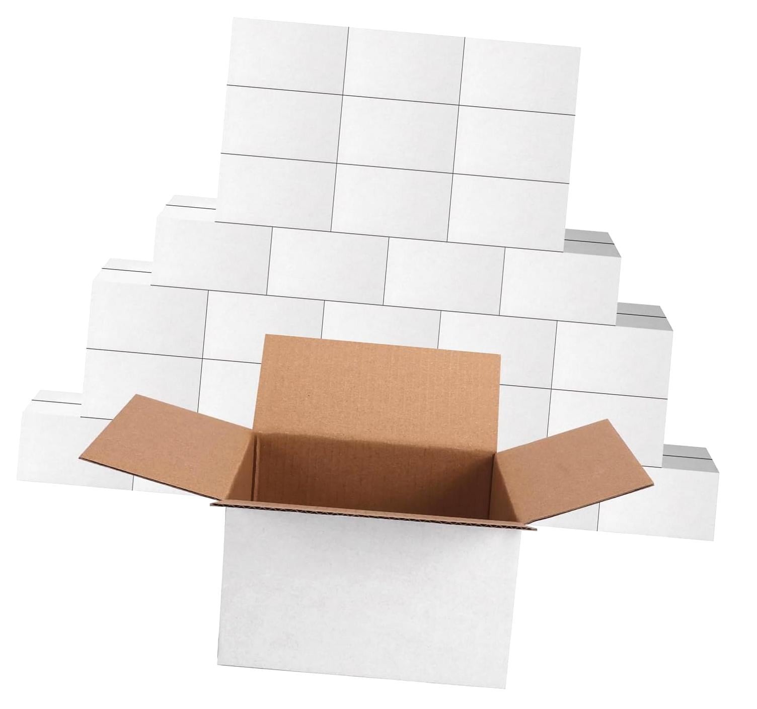 FREEAMG 5x5x3 Mailing Boxes Collection of 30, White Corrugated ...