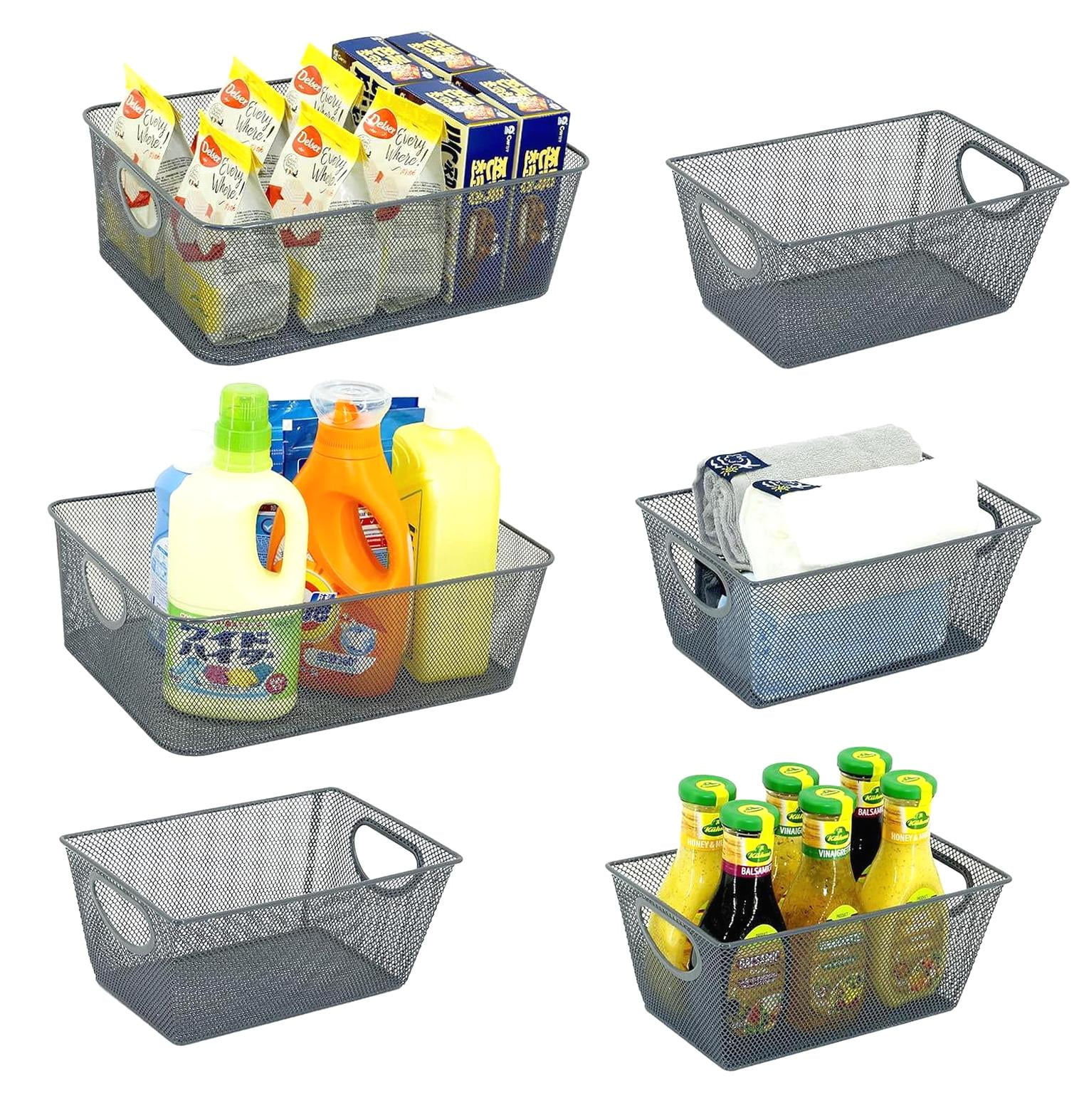 FREEAMG 6-Pack Metal Mesh Storage Baskets - Versatile Organizers for ...