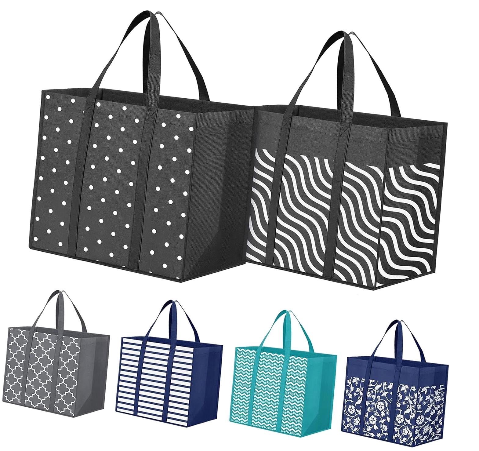 FREEAMG 6 Pack Shopping Totes 35L Large Capacity Carry Bags for ...