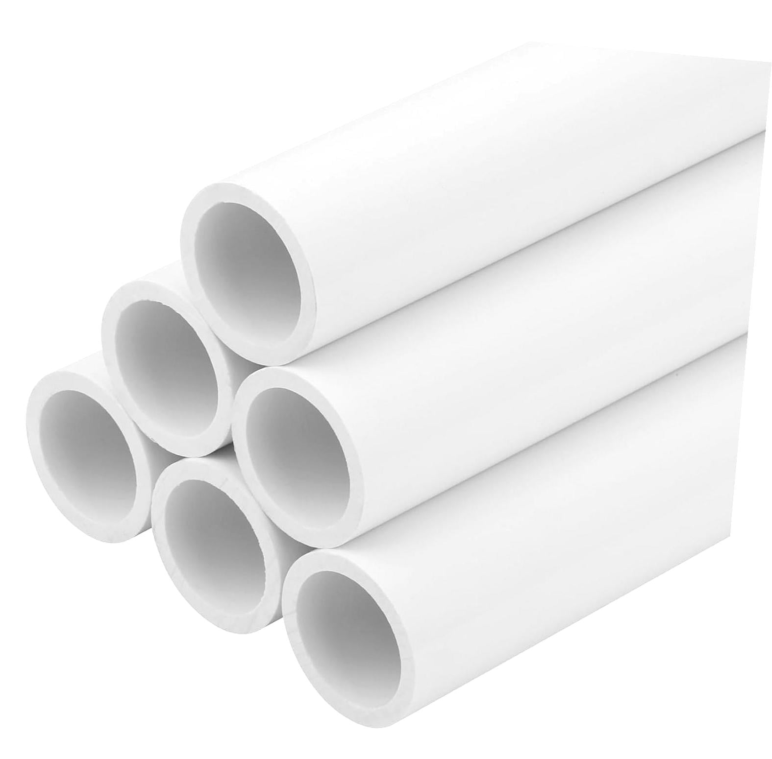 FREEAMG 6-Piece 1 Inch PVC Tubing 17" Length White Sch40 Industrial PVC ...